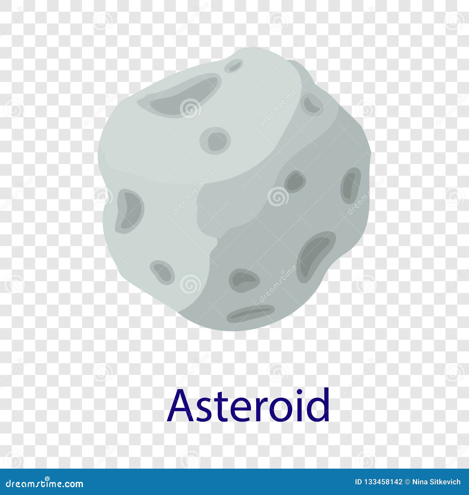 Space Asteroid Icon, Flat Style Stock Vector - Illustration of ...