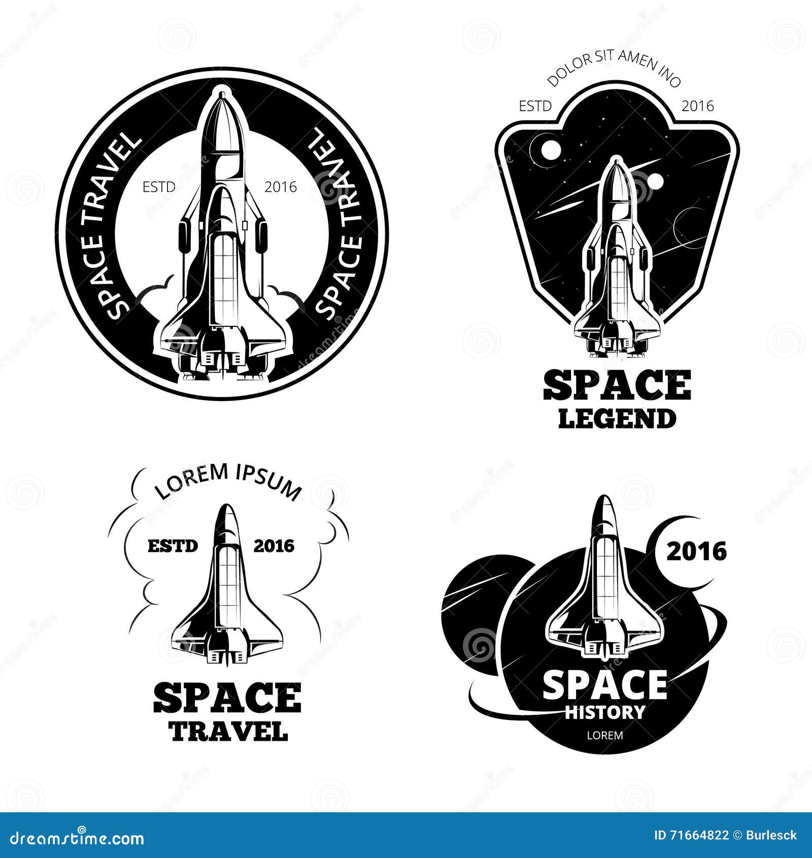 Astronaut Logos Cartoon Vector | CartoonDealer.com #245043655