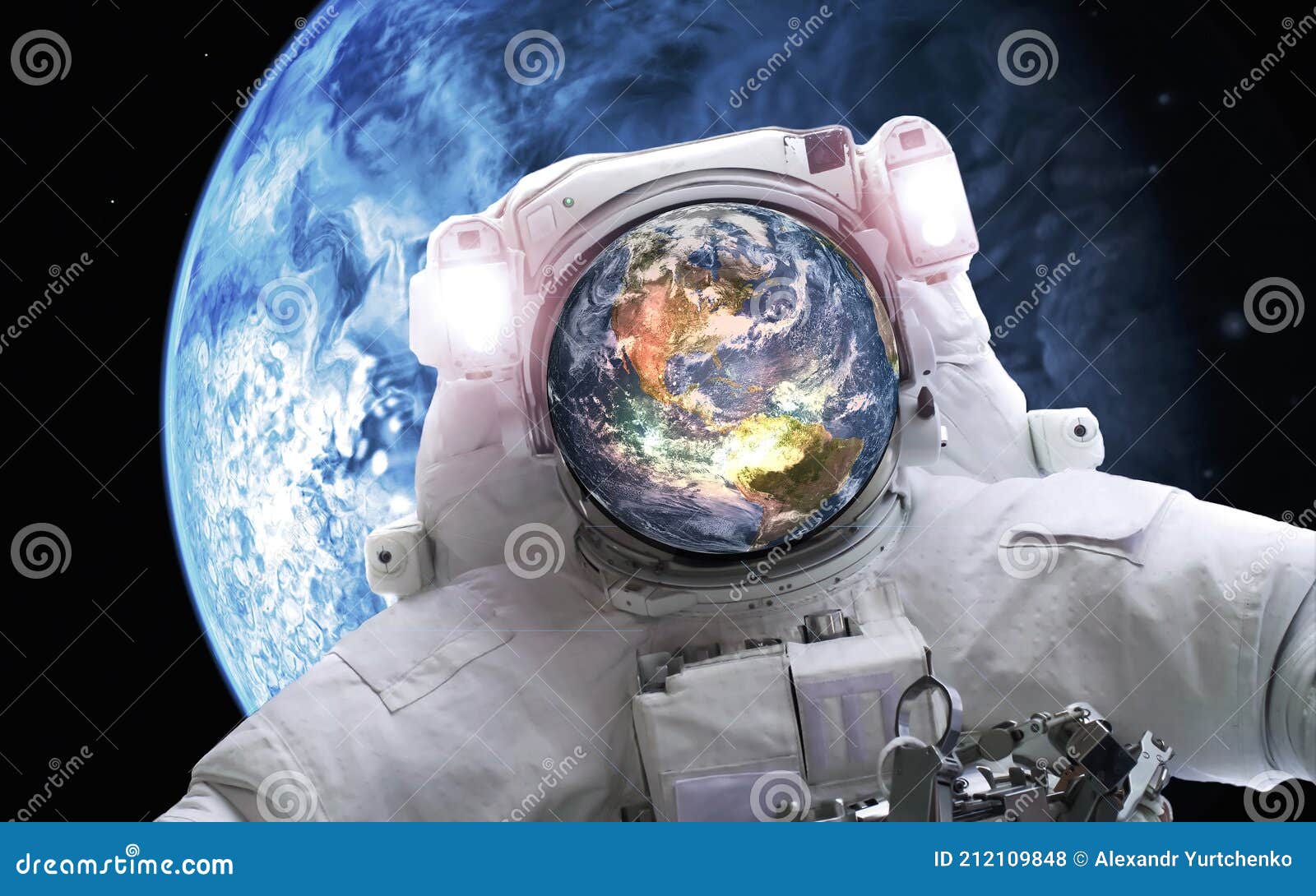 Astronaut Earth Blowing Up