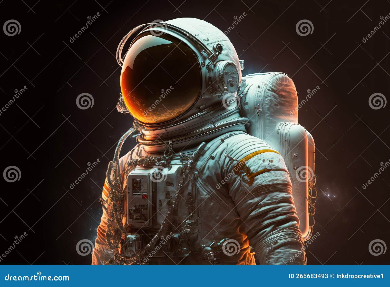 A Space Astronaut Figure Wearing a Helmet. Side Profile Stock ...