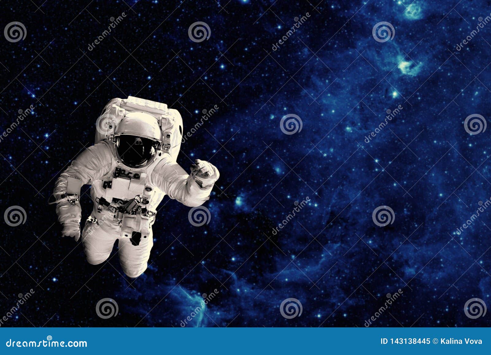 Astronaut Flies Over the Earth in Space. Stock Image - Image of gravity ...