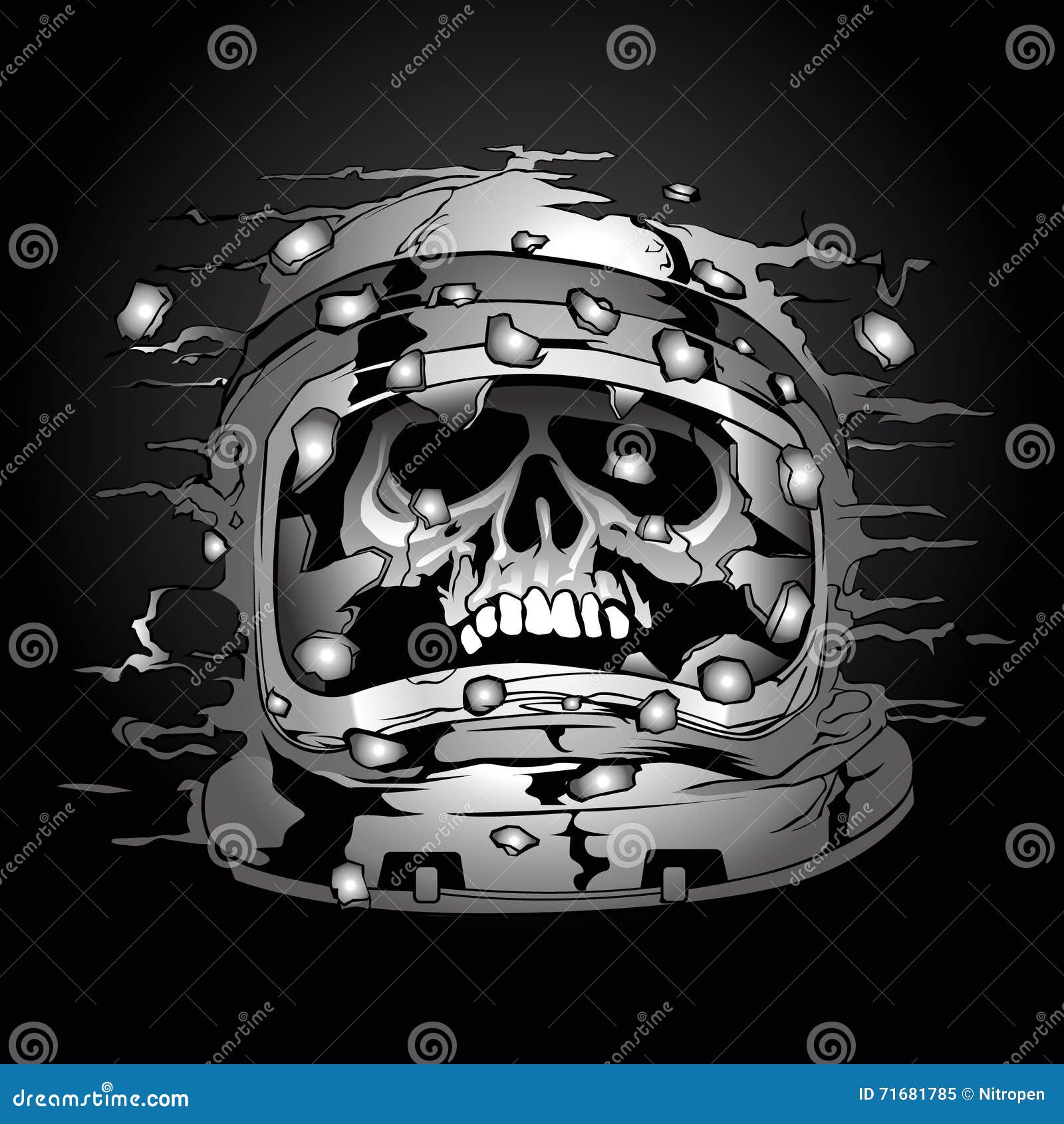 Astronaut Helmet. Vector Illustration Of A Sketch Human Inventions ...