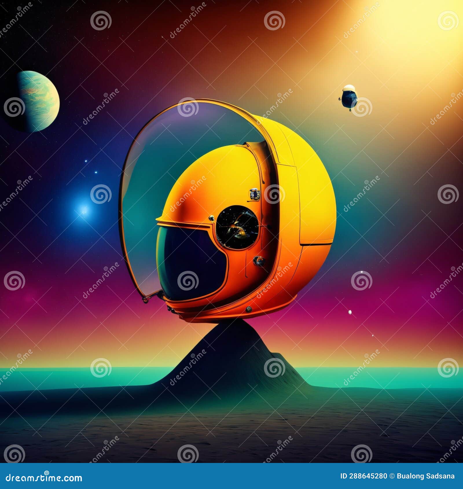 A Space Astronaut Sitting Inside a Space Rocket. Side Profile Stock ...