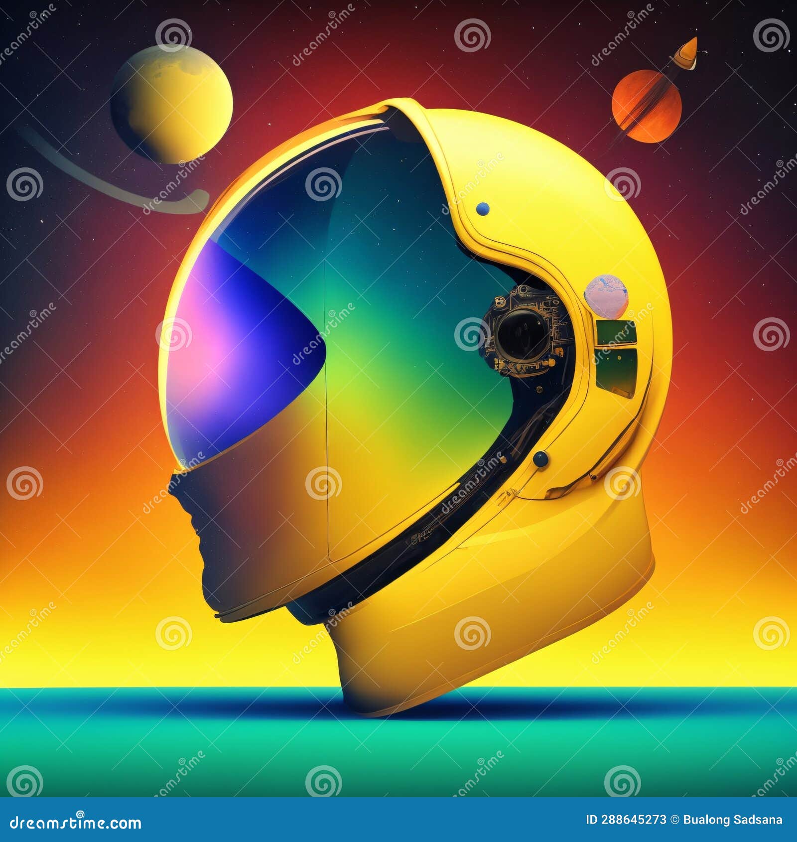 A Space Astronaut Sitting Inside a Space Rocket. Side Profile Stock ...