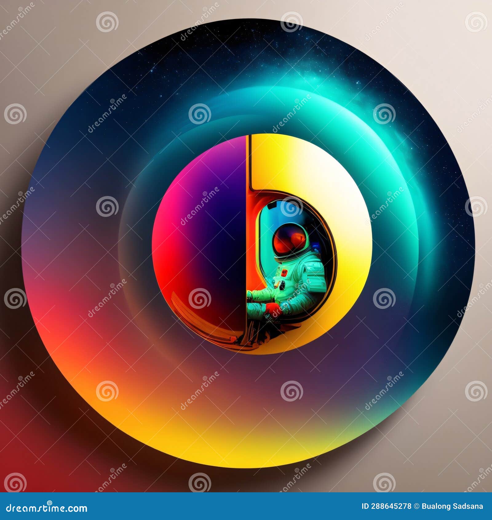 A Space Astronaut Sitting Inside a Space Rocket. Side Profile Stock ...