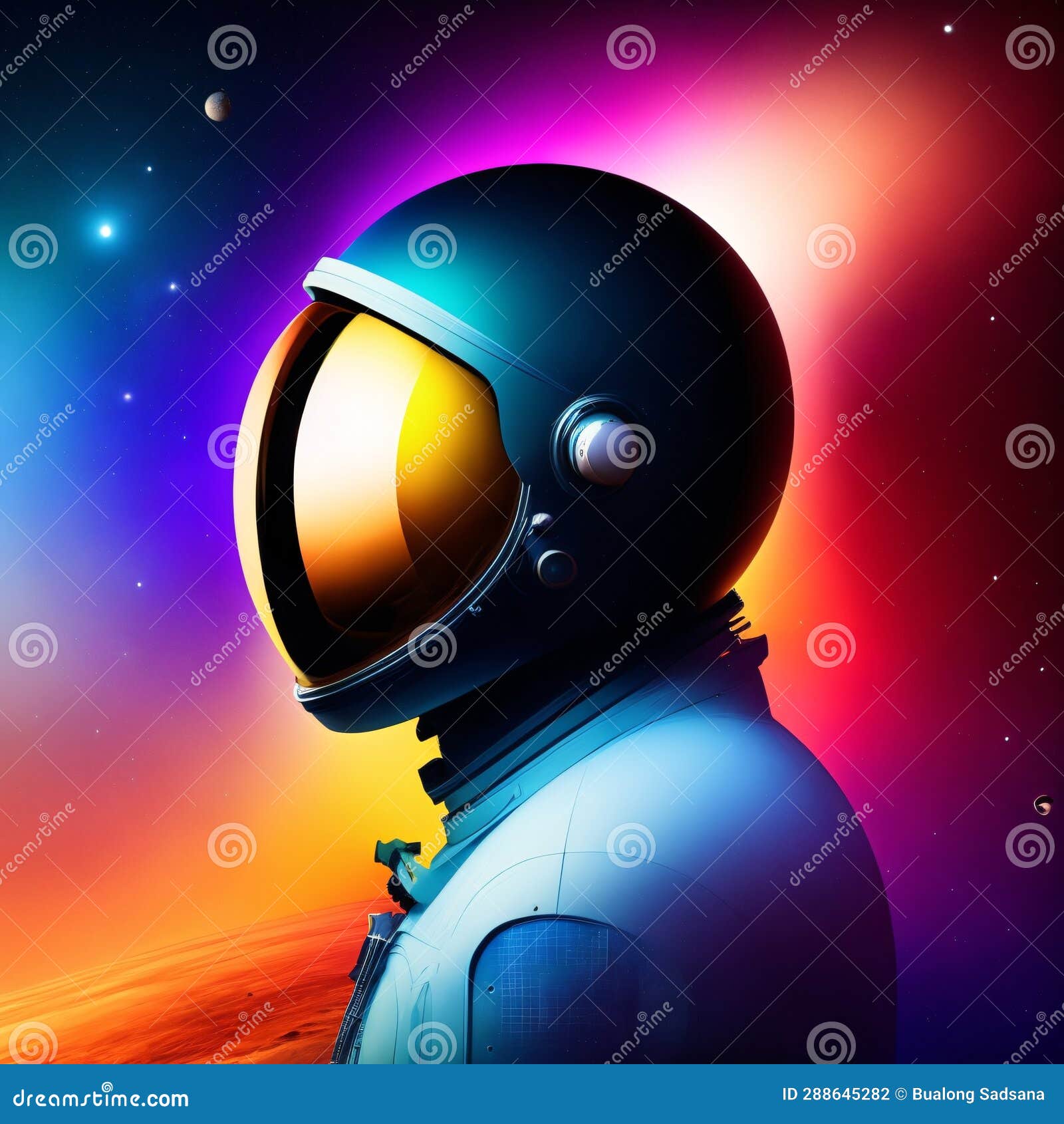 A Space Astronaut Sitting Inside a Space Rocket. Side Profile Stock ...