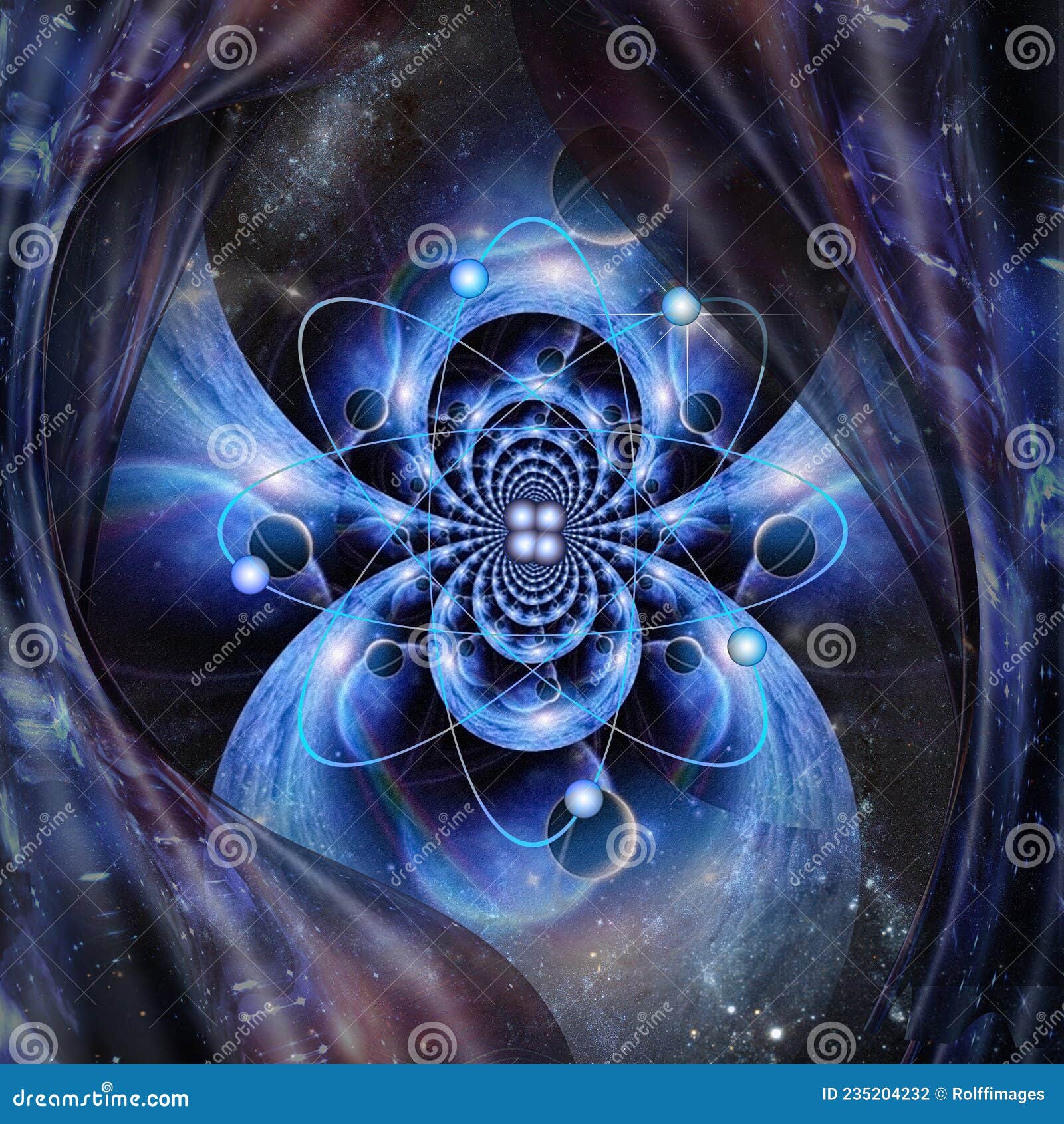 Space and Atom stock illustration. Illustration of orbit - 235204232