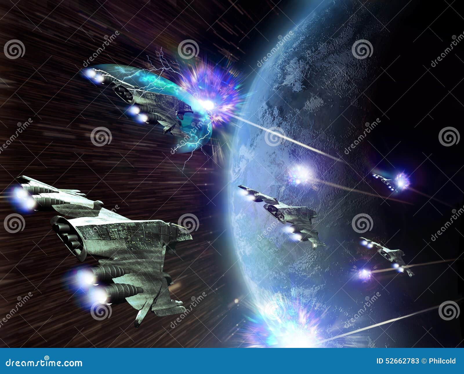 Space attack stock illustration. Illustration of metal - 52662783