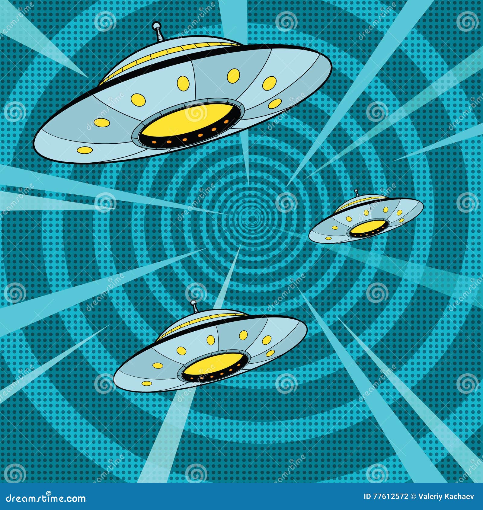 Space attack UFO stock vector. Illustration of fiction - 77612572