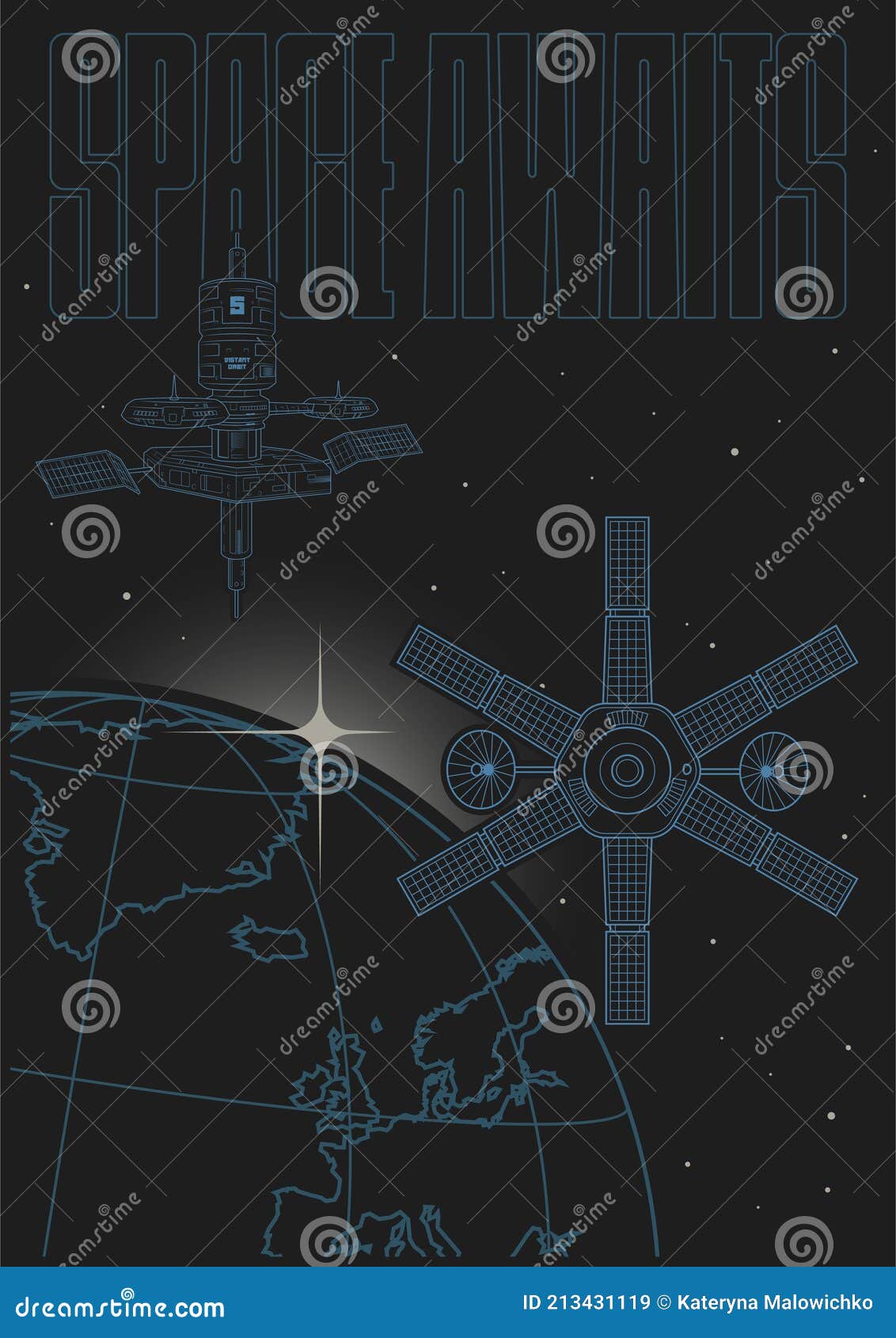 Space Awaits! Space Program Propaganda Stock Vector - Illustration of ...