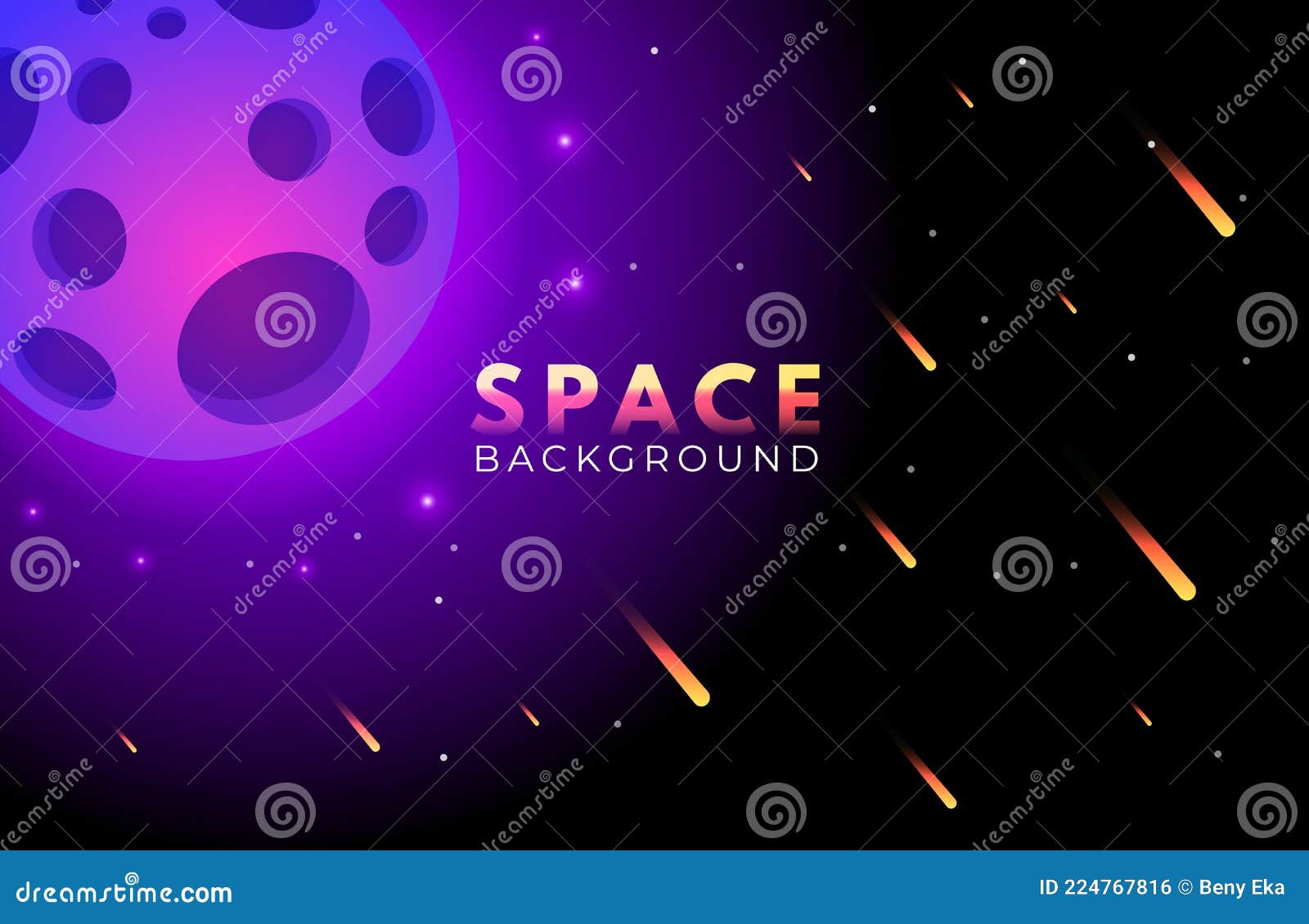 Space Background with Abstract Shape and Planets with Gradient Color ...