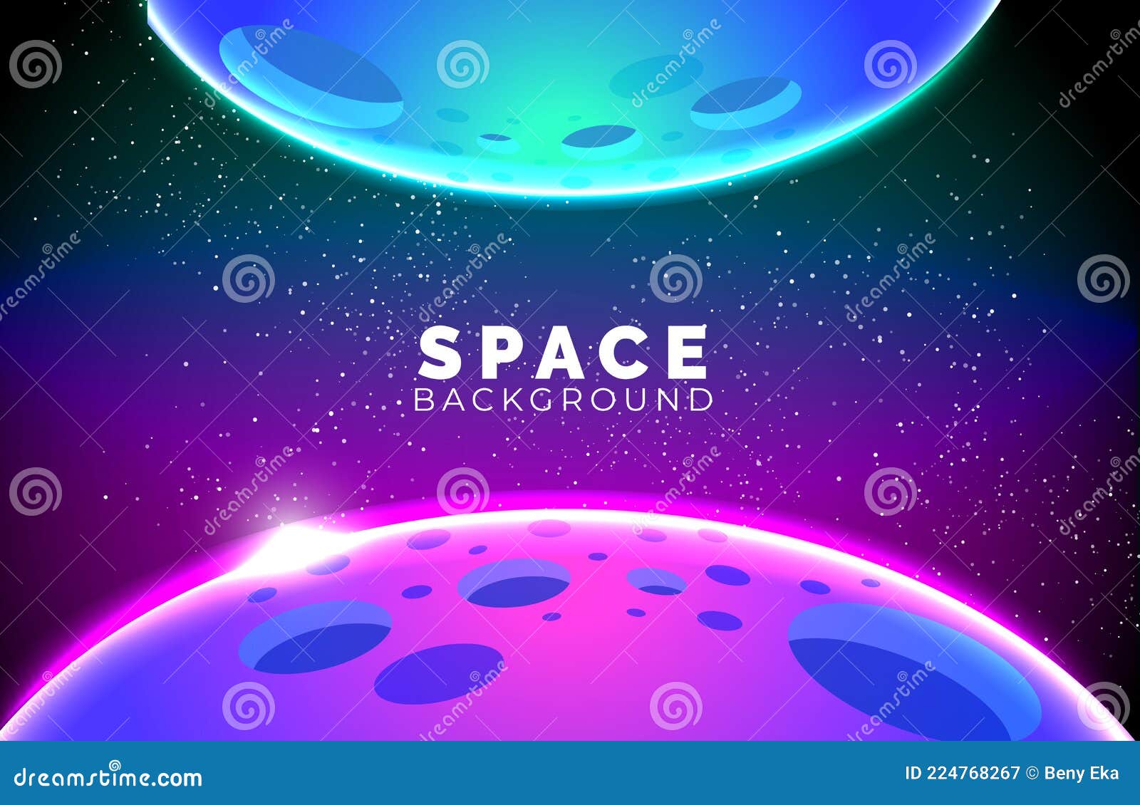 Space Background with Abstract Shape and Planets with Gradient Color ...