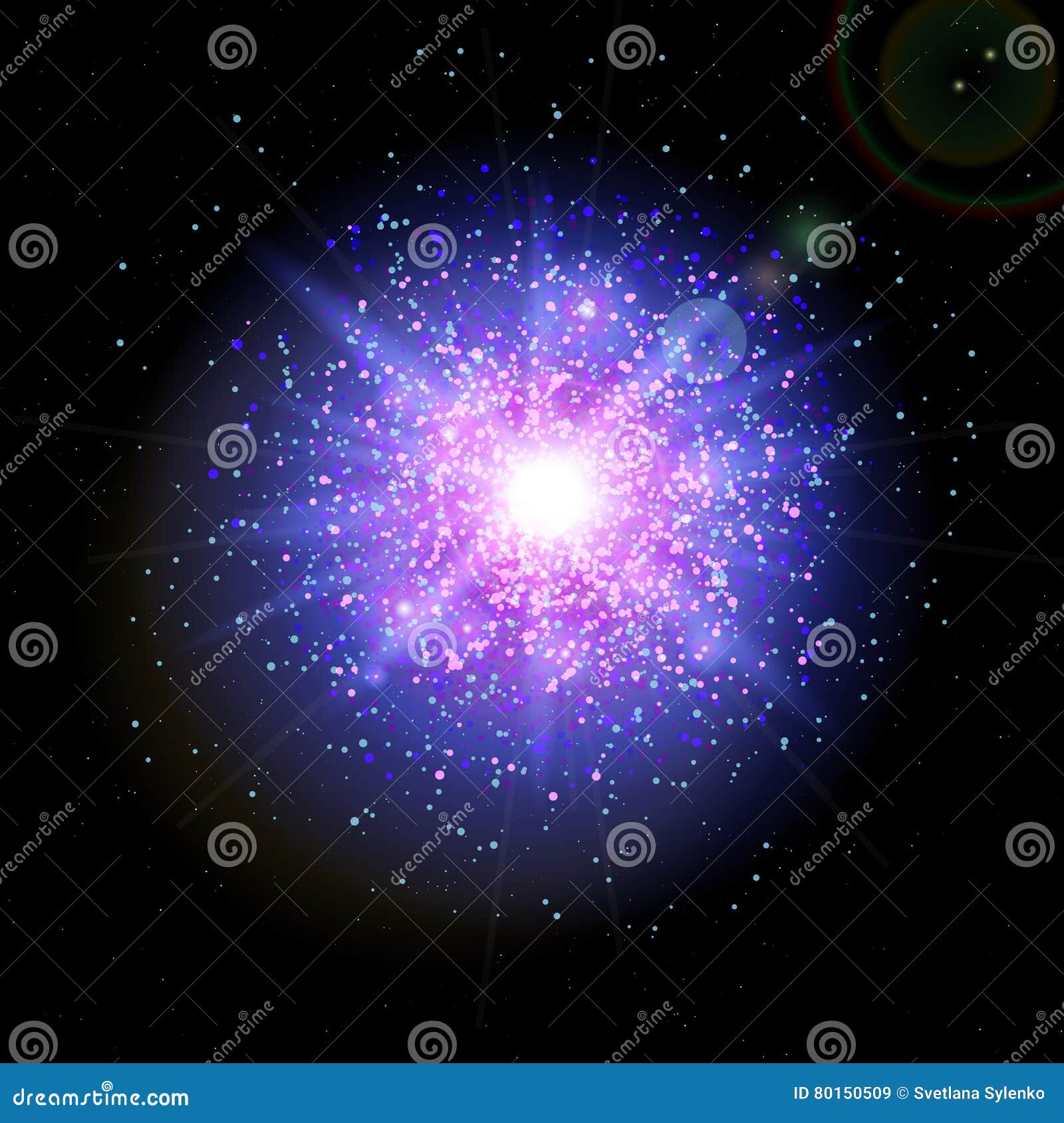 Space Background with Blue Light from Behind Stock Vector ...