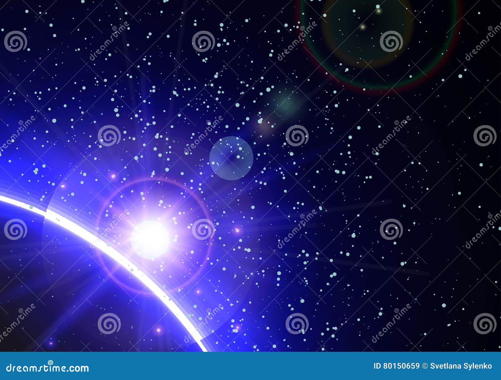 Space Background with Blue Light from Behind Stock Vector ...