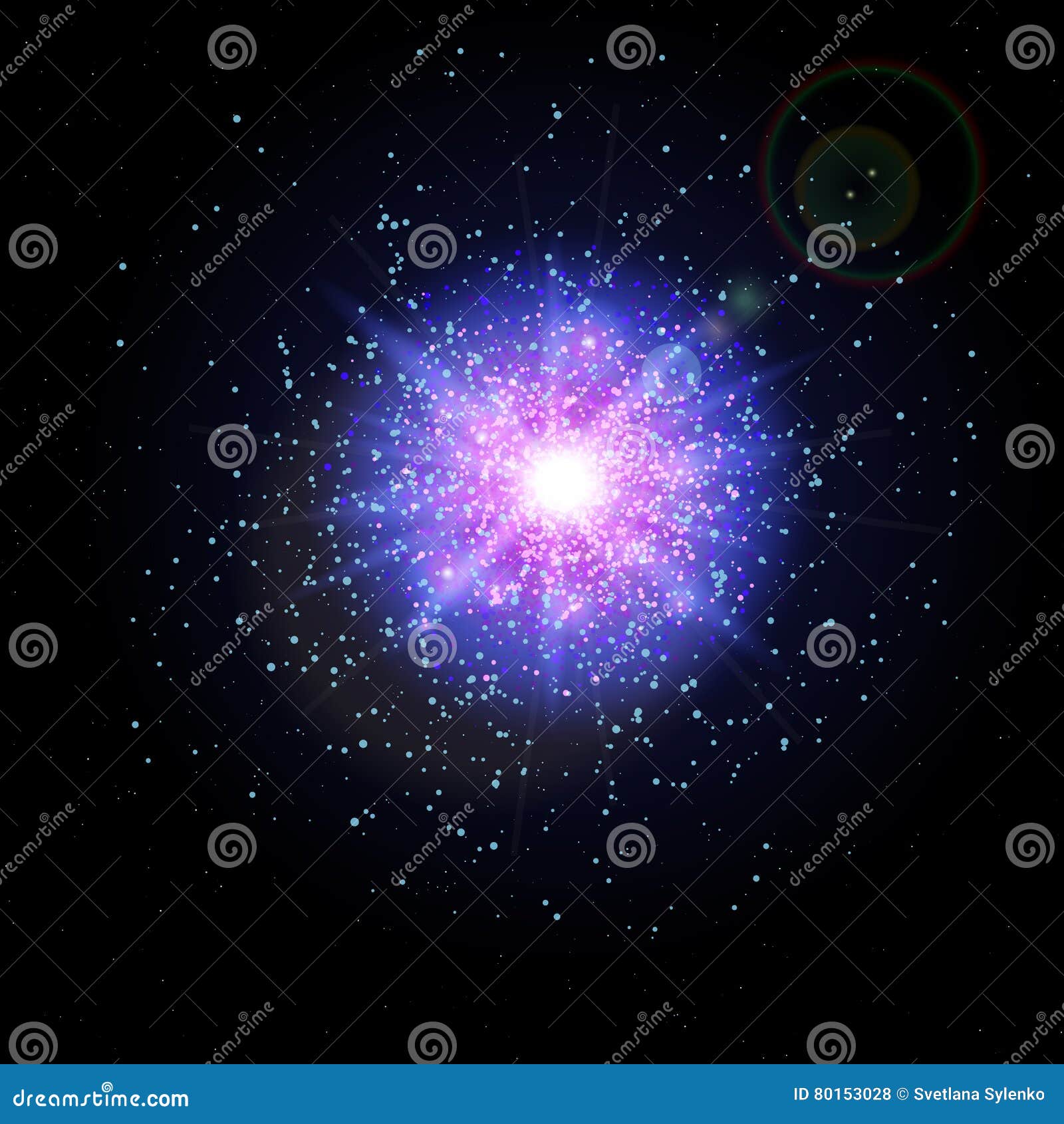 Space Background with Blue Light from Behind Stock Vector ...