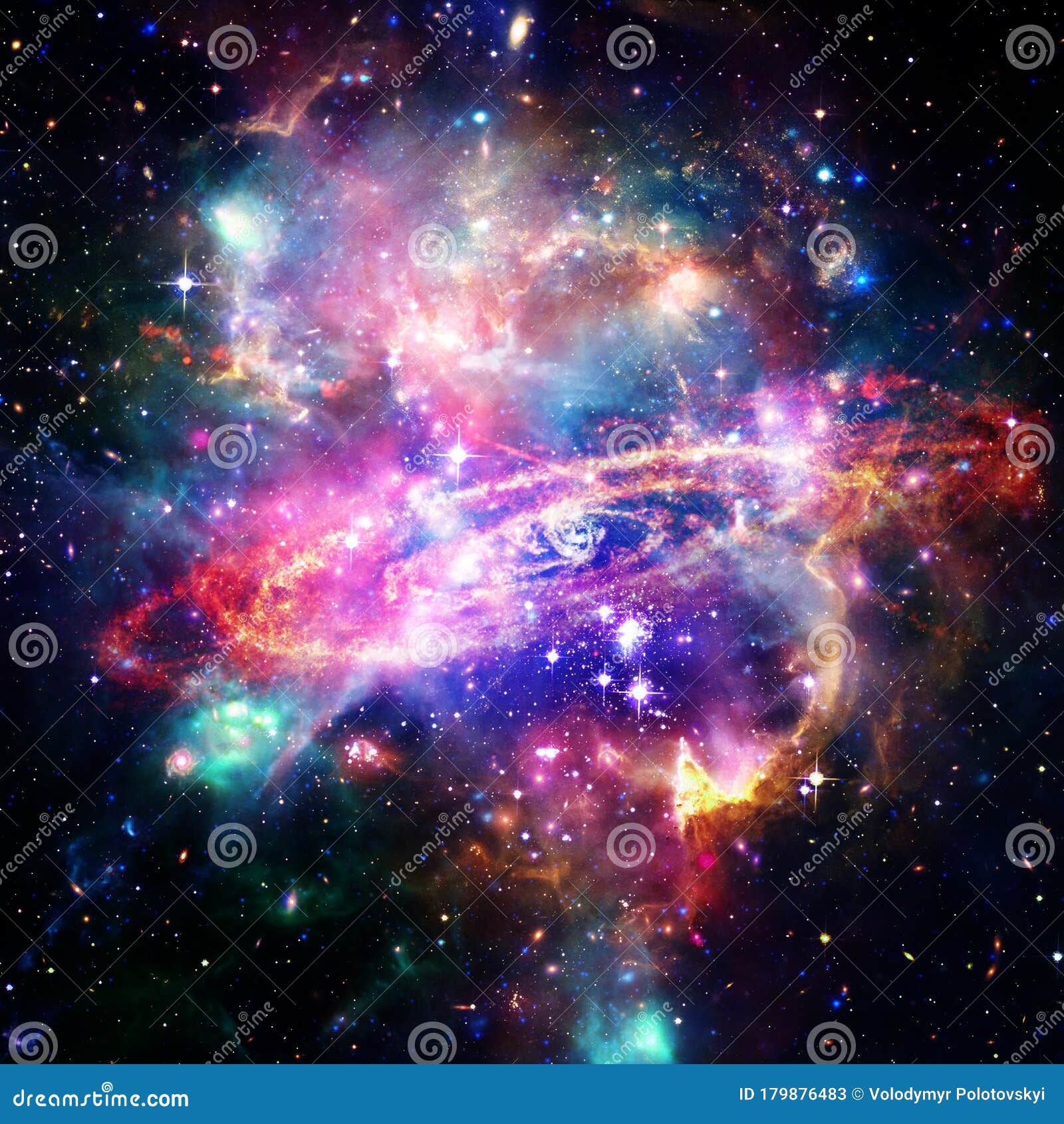 Space Background with Colorful Galaxy Cloud Nebula. the Elements of ...