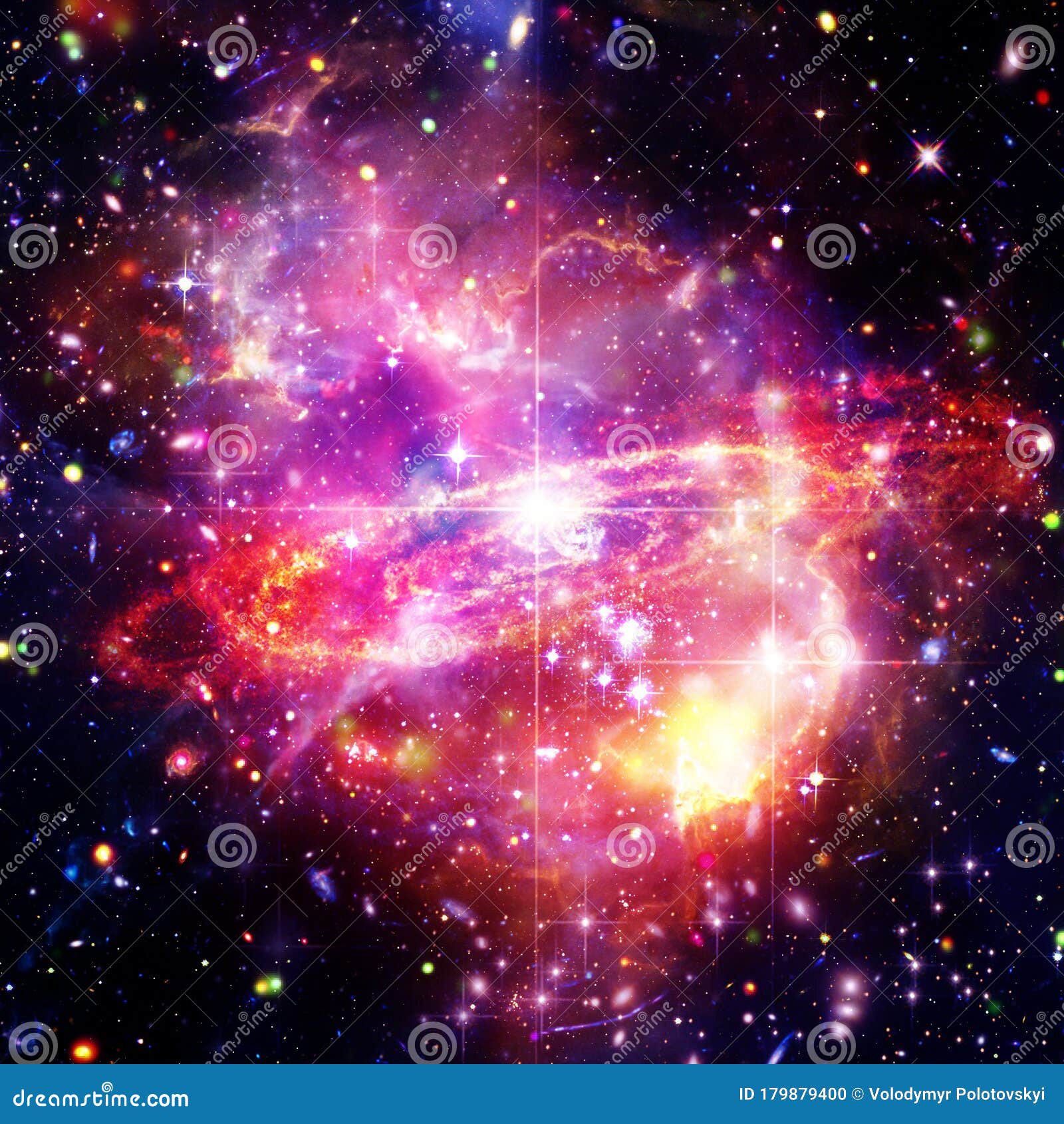 Space Background with Colorful Galaxy Cloud Nebula. the Elements of ...