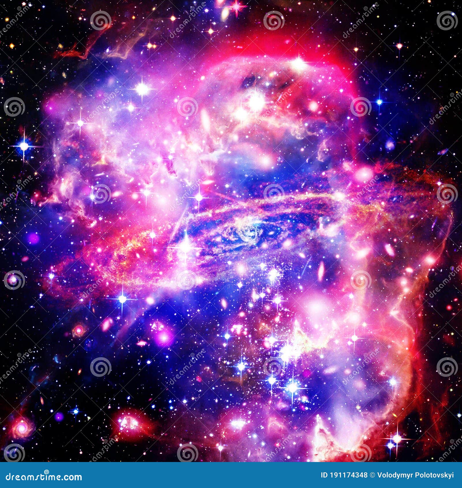 Space Background with Colorful Galaxy Cloud Nebula. the Elements of ...