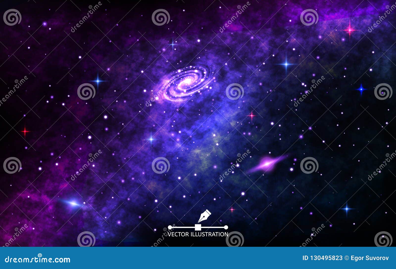 Space Background. Cosmic Backdrop With Nebula. Outer Space With Bright ...