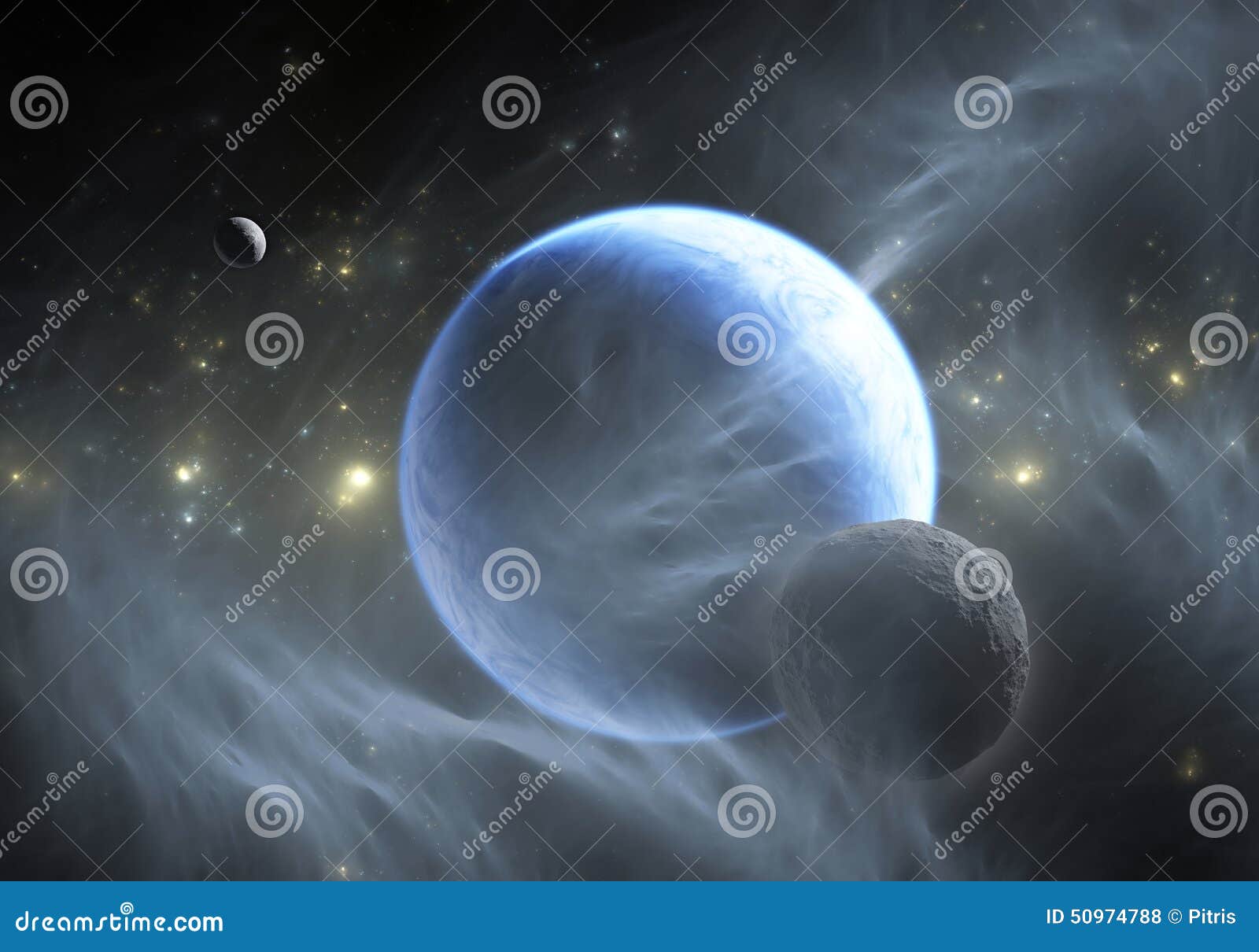 Space Background with Exoplanet. Stock Illustration - Illustration of ...