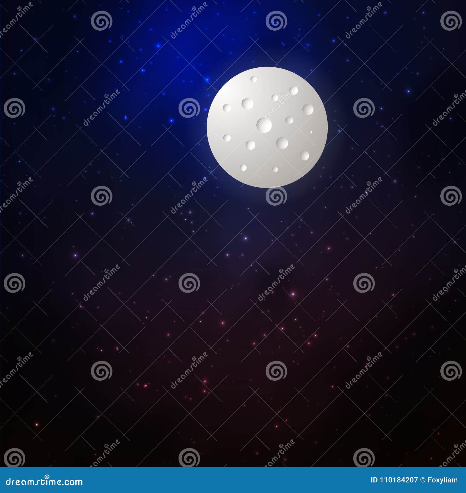 Space Background with Moon and Stars Stock Vector - Illustration of ...