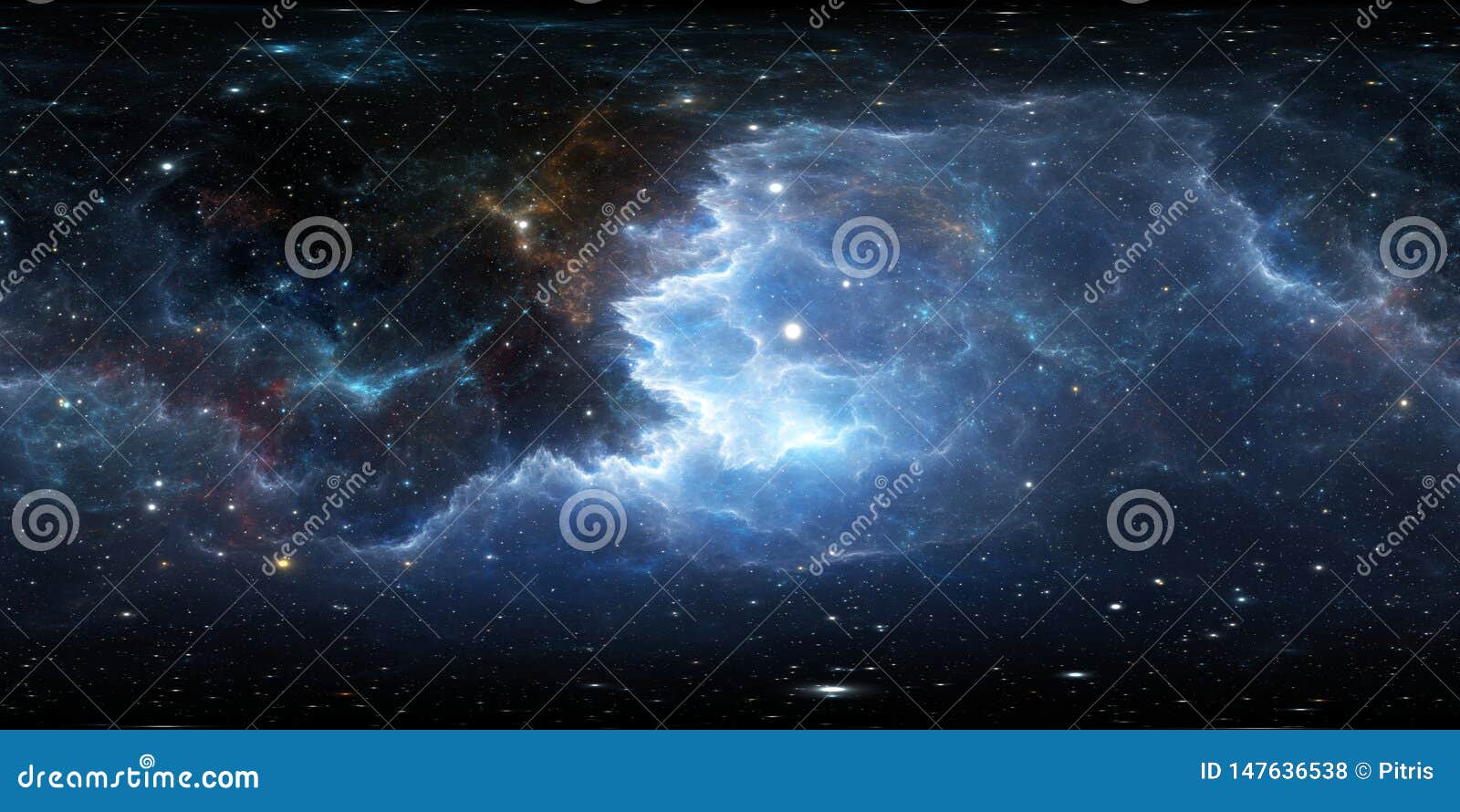 Space Background With Nebula And Stars. Environment 360 HDRI Map ...