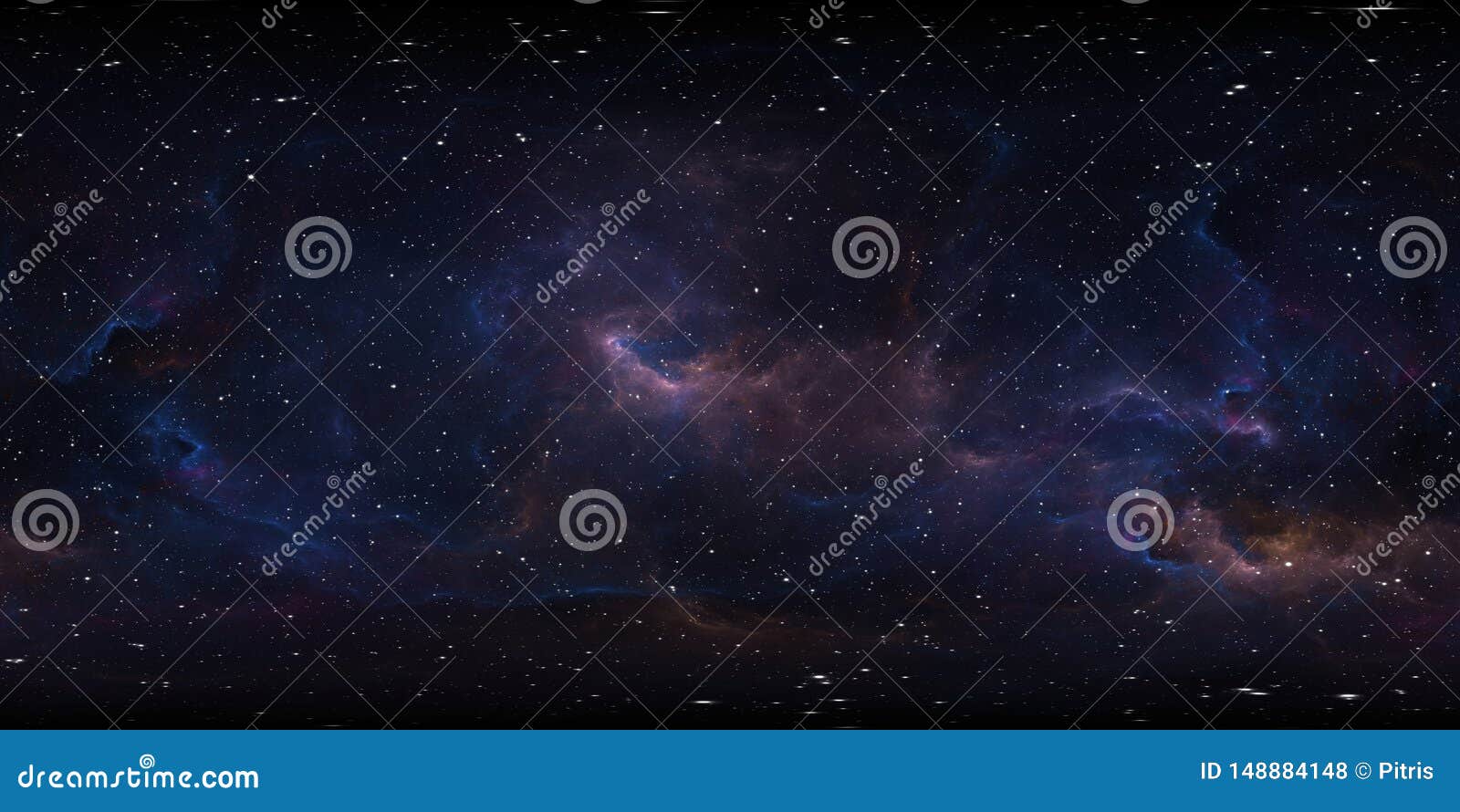 Space Background with Nebula and Stars. Environment 360 HDRI Map Stock ...