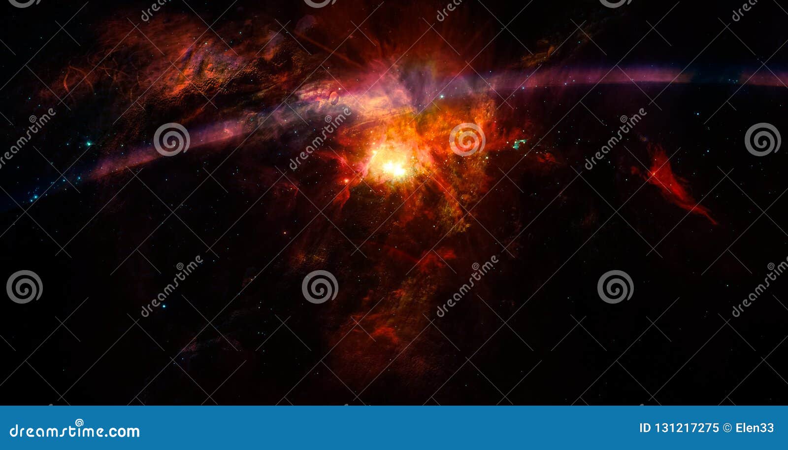 Fantasy Alien Galaxy Nebula Flash Lens Flare Stock Image - Image of ...