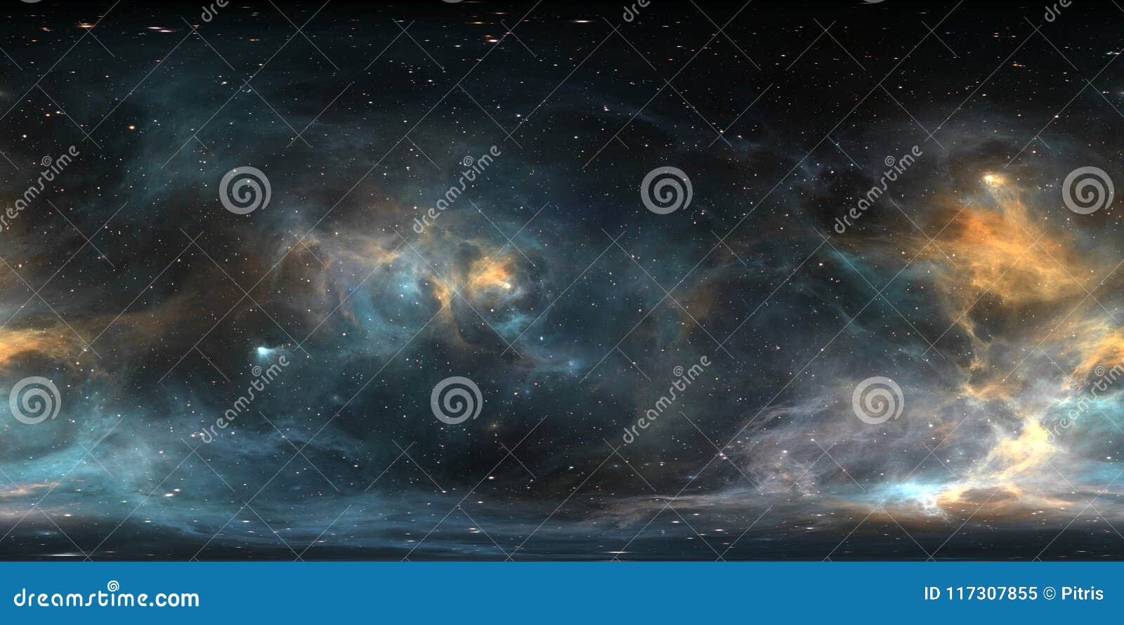 Space Background with Nebula and Stars. Panorama, Environment 360 HDRI ...