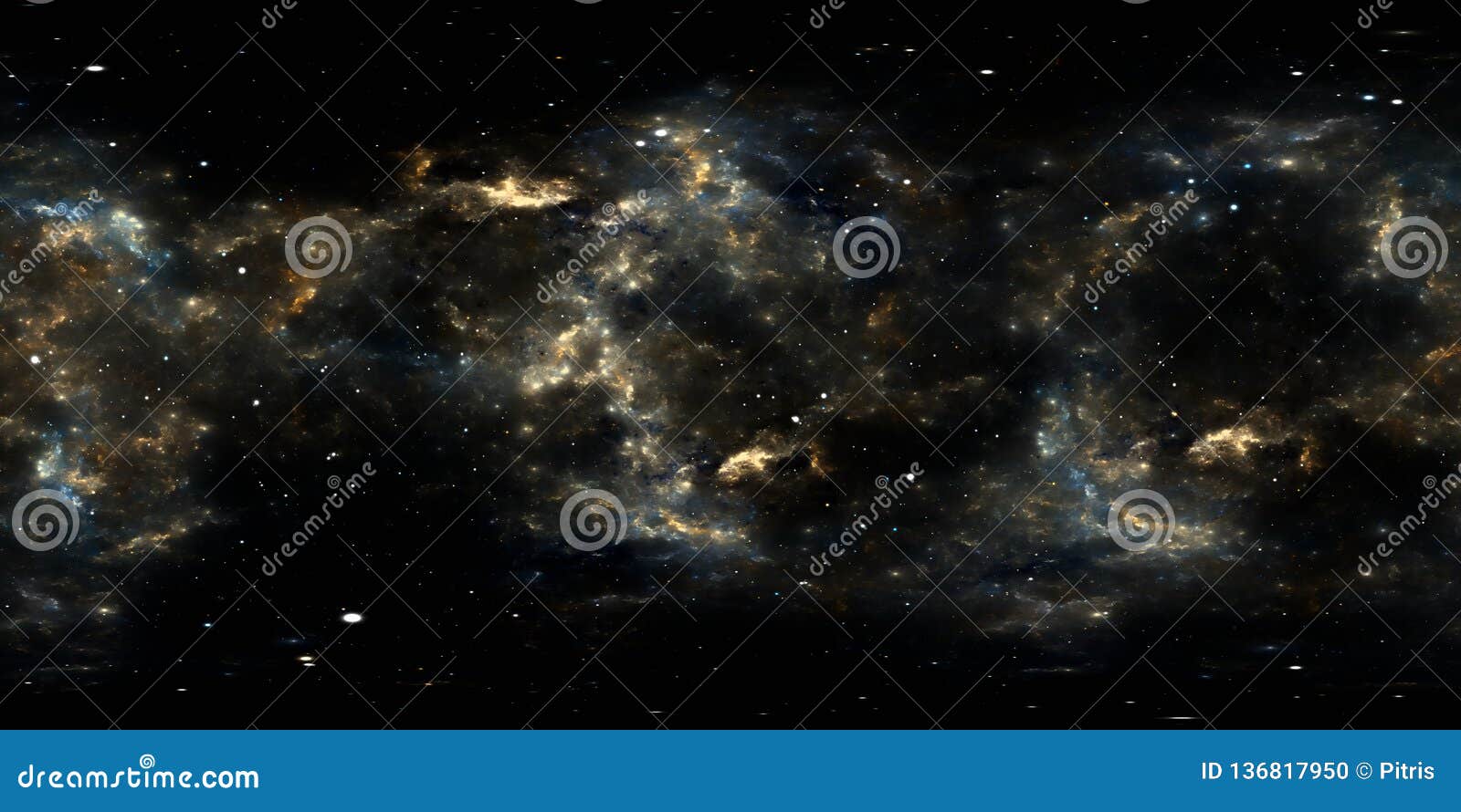 Space Background with Nebula and Stars. Panorama, Environment 360 HDRI ...