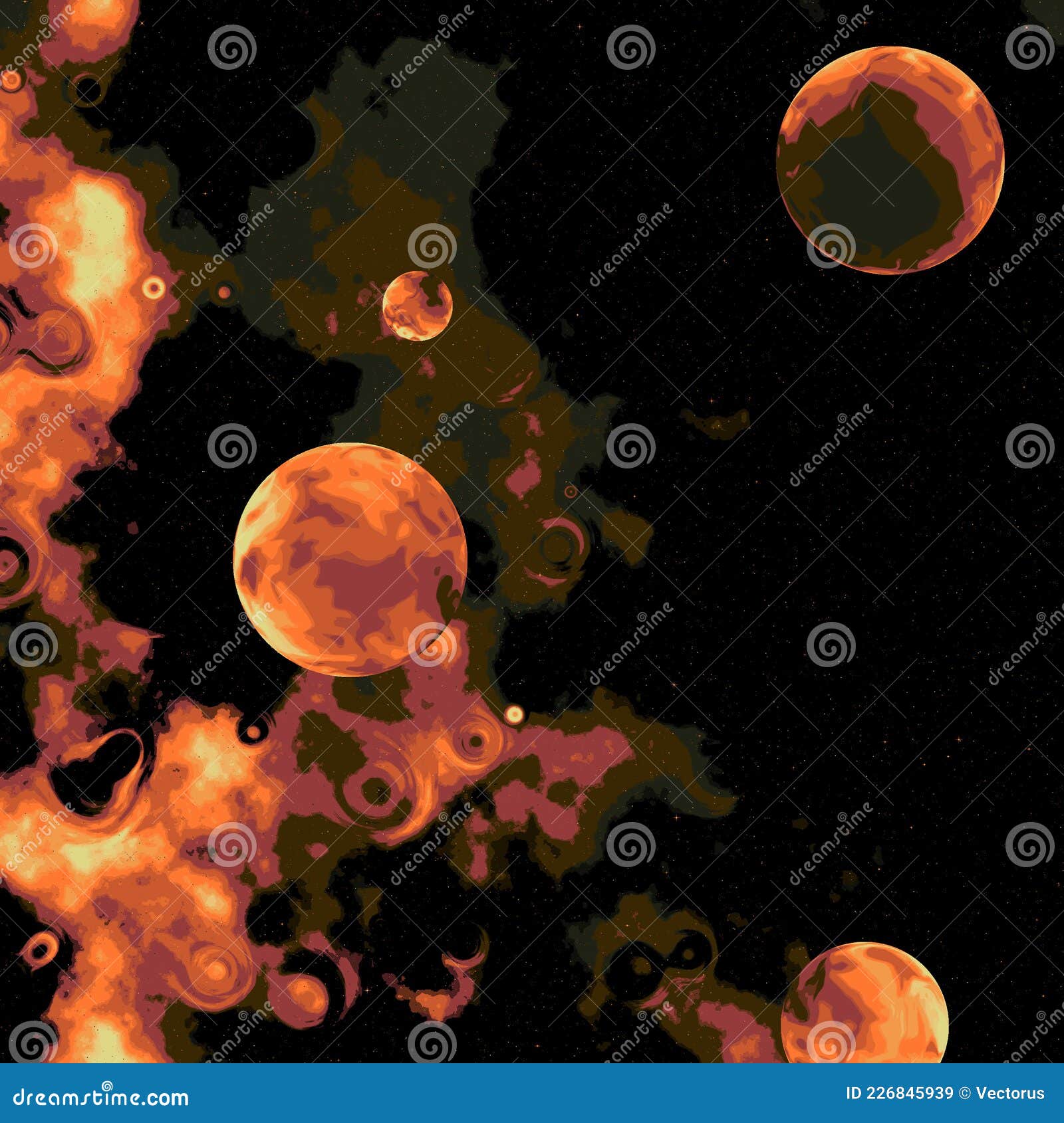 Space Background with Orange Color Tones Combination Stock Illustration ...