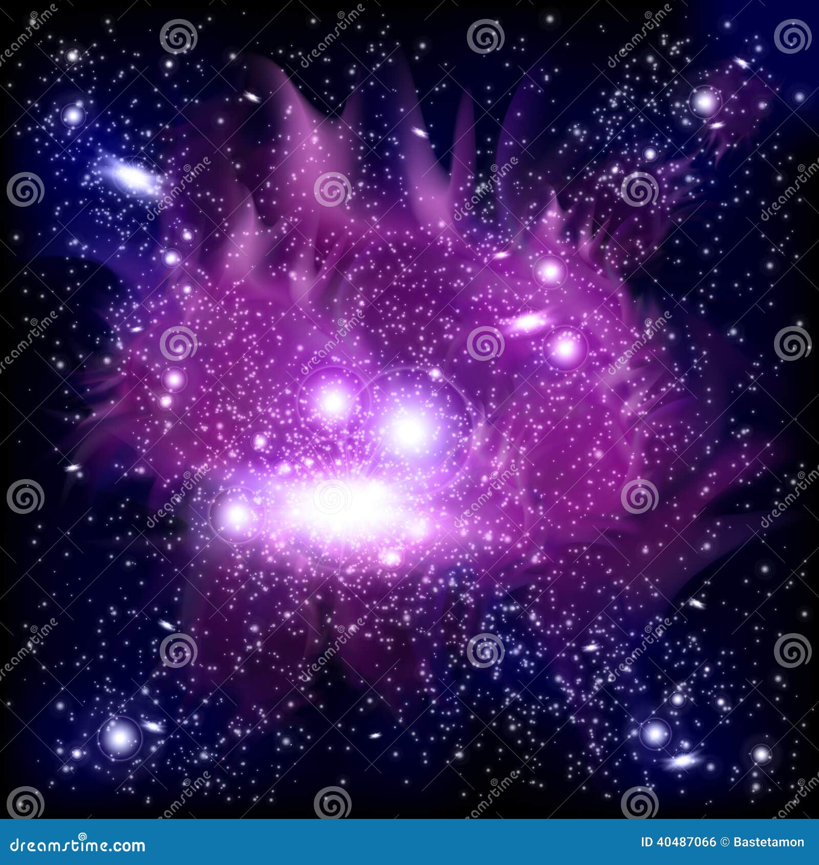 Purple Skyscape In Cartoon Space Background Illustration ...