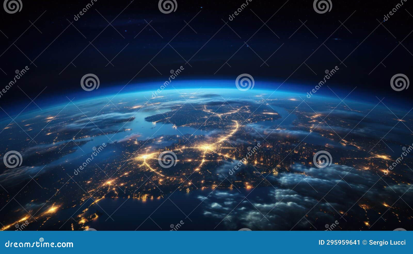 Space Background. Panoramic View of Earth from Space Stock Image ...