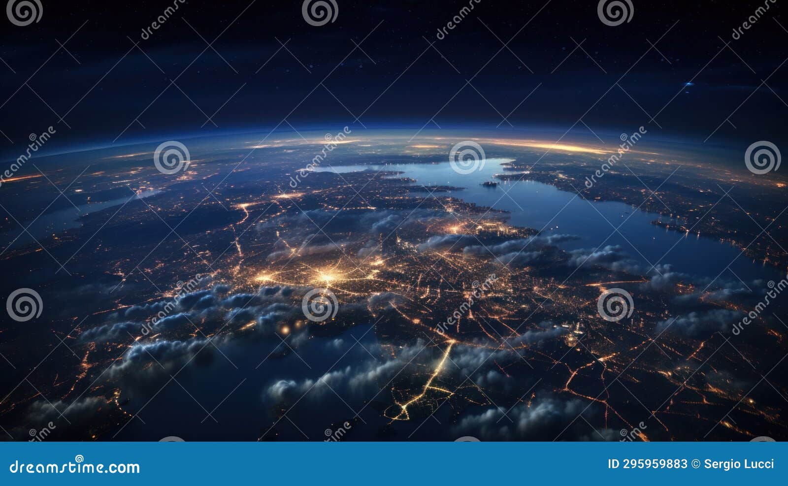 Space Background. Panoramic View of Earth from Space Stock Image ...
