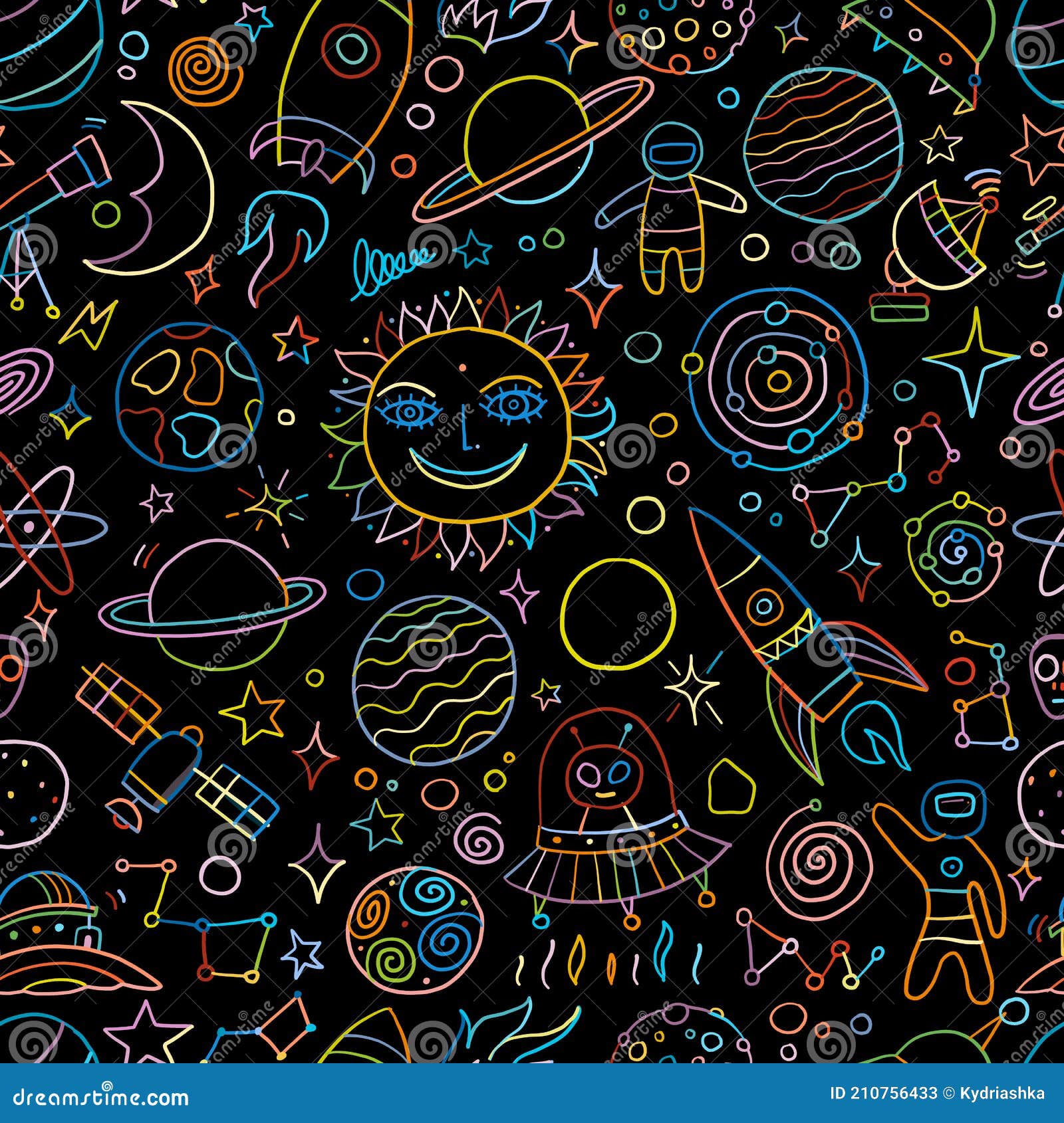 Space Background. Planets of the Solar System. Rockets and Astronauts ...