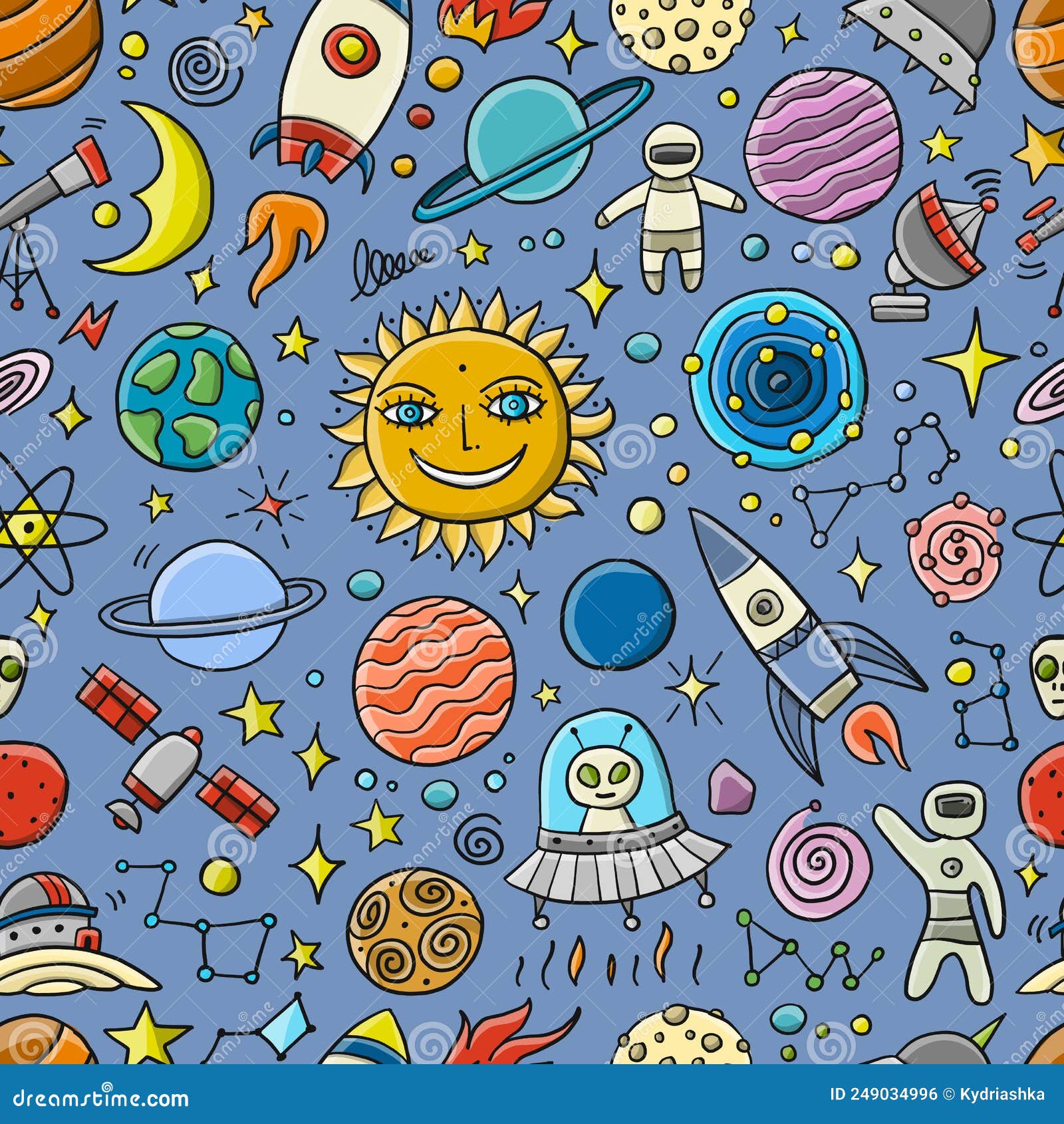 Space Background. Planets of the Solar System. Rockets and Astronauts ...
