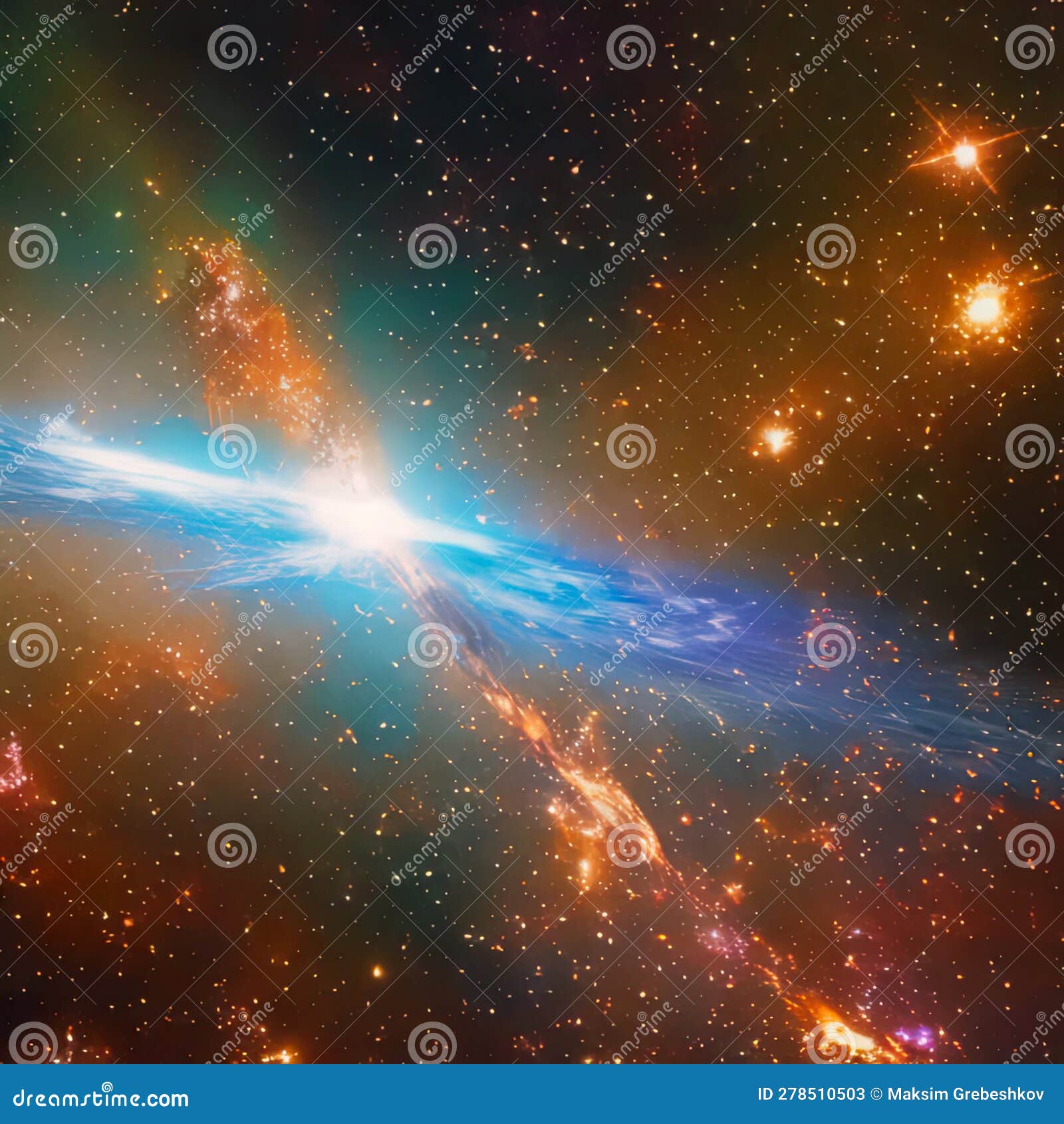 Space Background with Realistic Nebula. Generative AI Stock ...