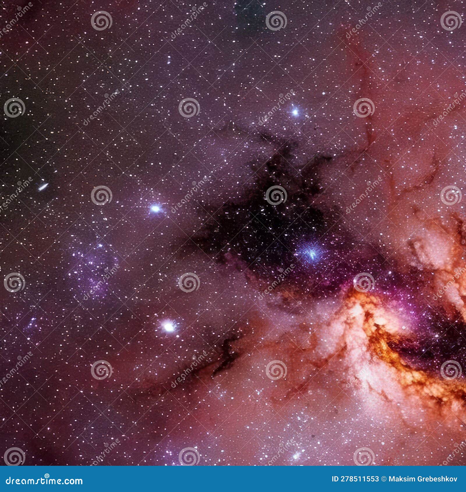 Space Background with Realistic Nebula. Generative AI Stock ...