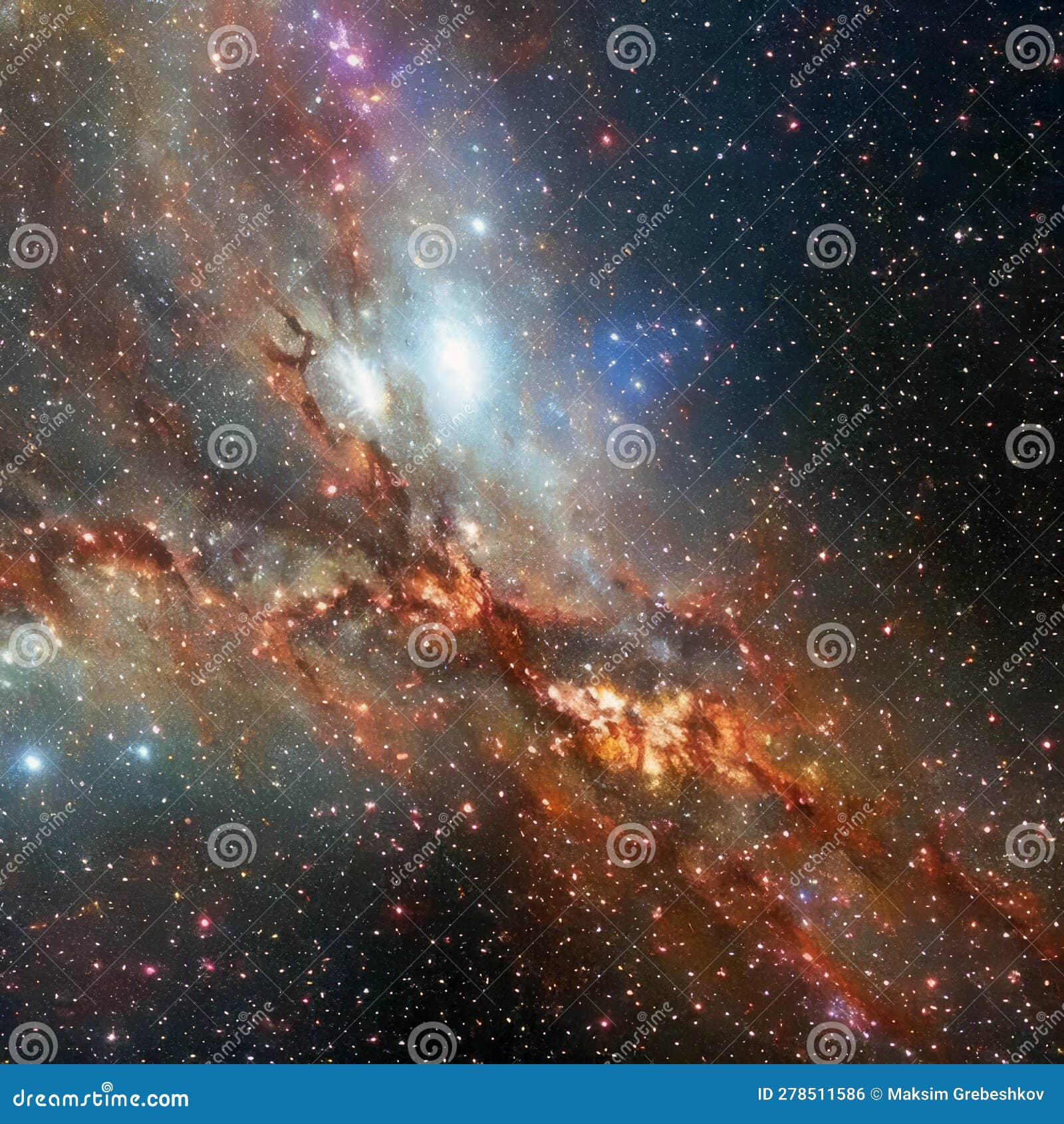 Space Background with Realistic Nebula. Generative AI Stock ...