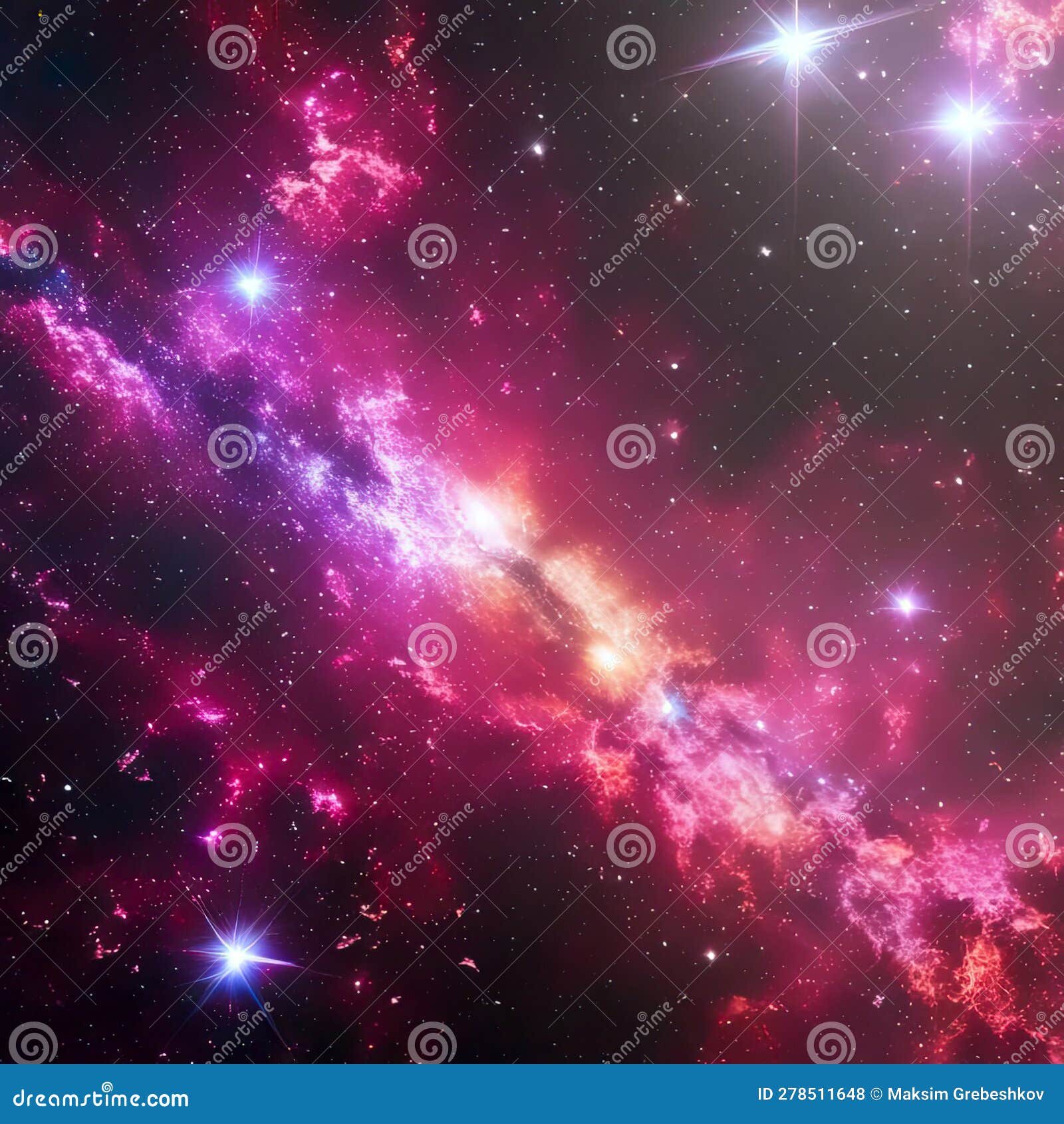 Space Background with Realistic Nebula. Generative AI Stock ...