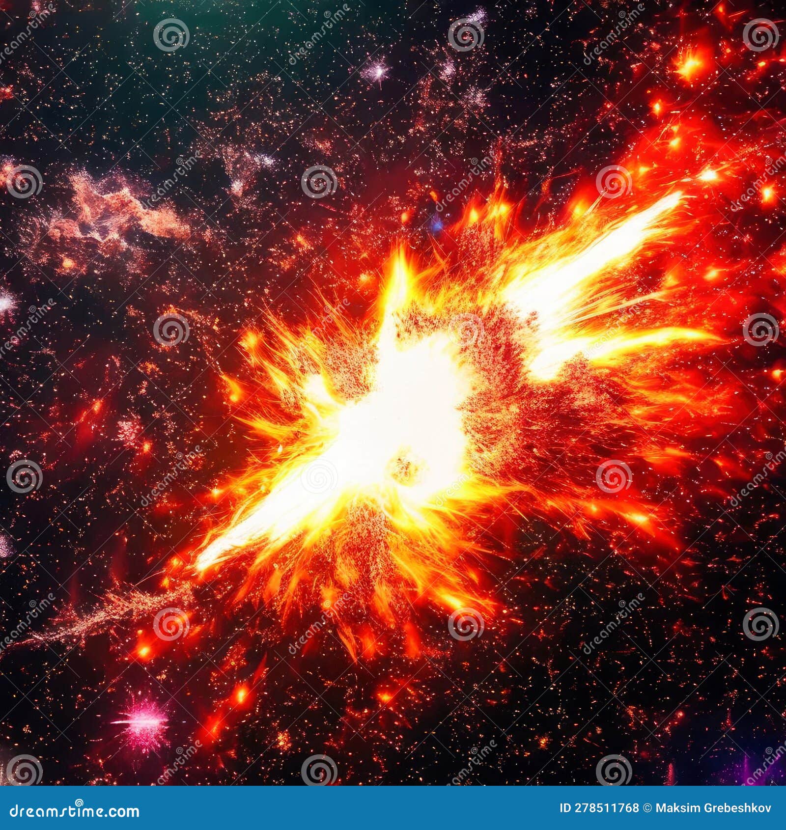 Space Background with Realistic Nebula. Generative AI Stock ...