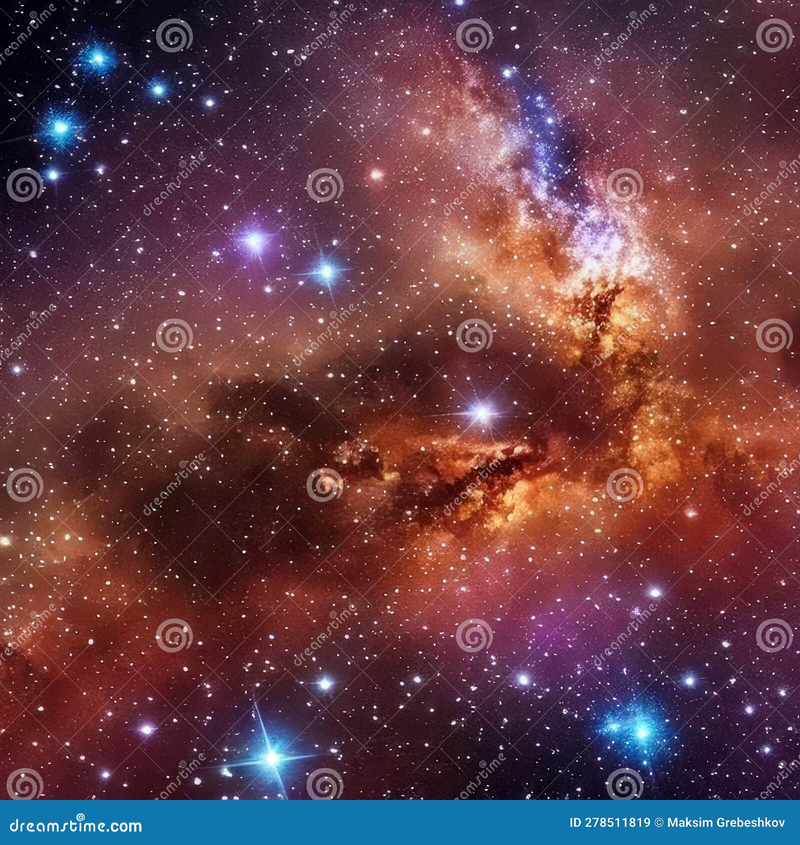 Space Background with Realistic Nebula. Generative AI Stock ...