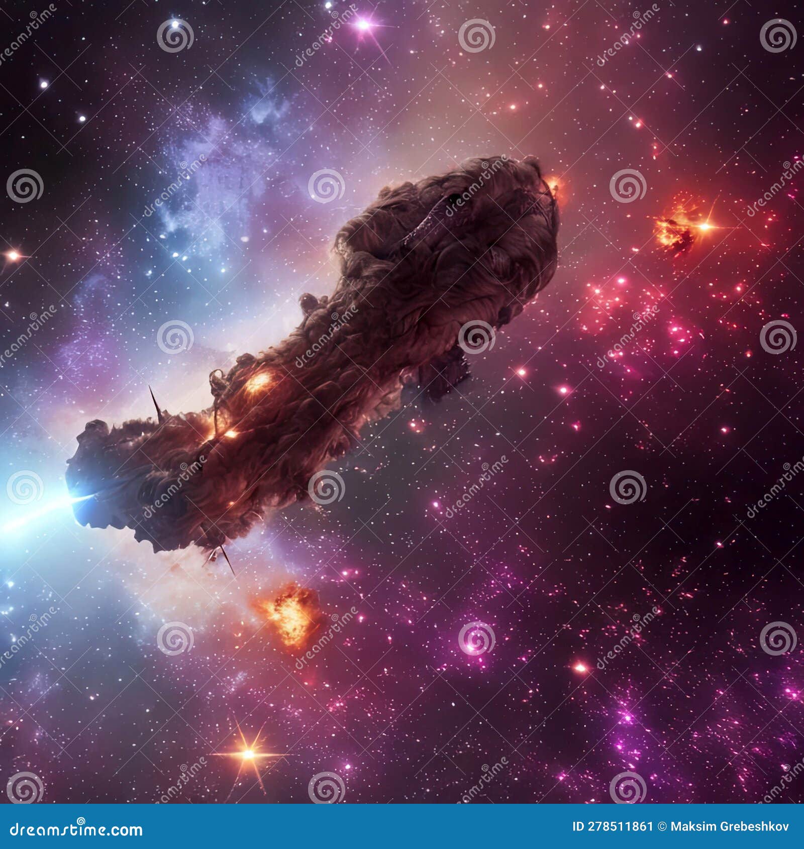 Space Background with Realistic Nebula. Generative AI Stock ...