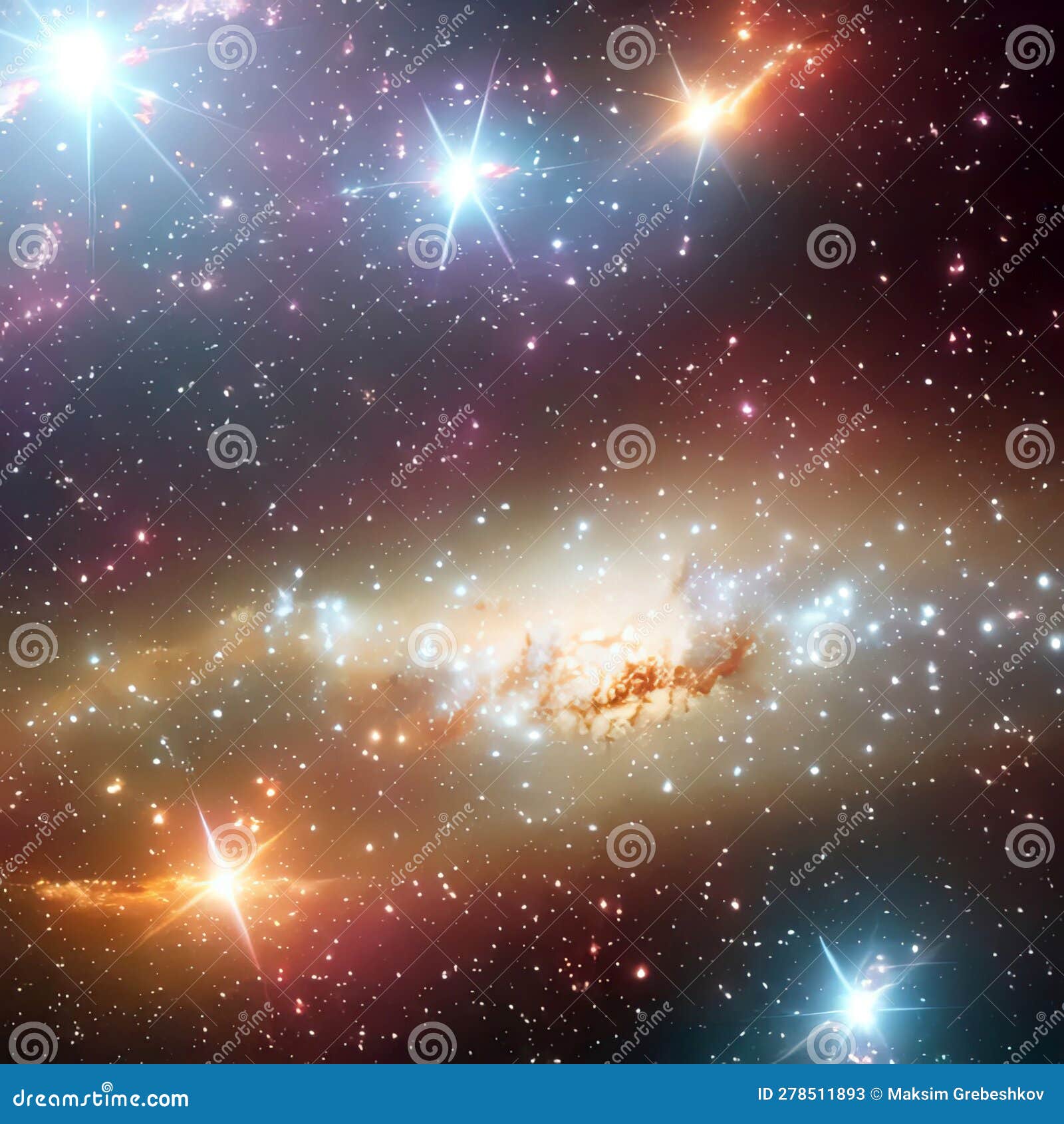Space Background with Realistic Nebula. Generative AI Stock ...