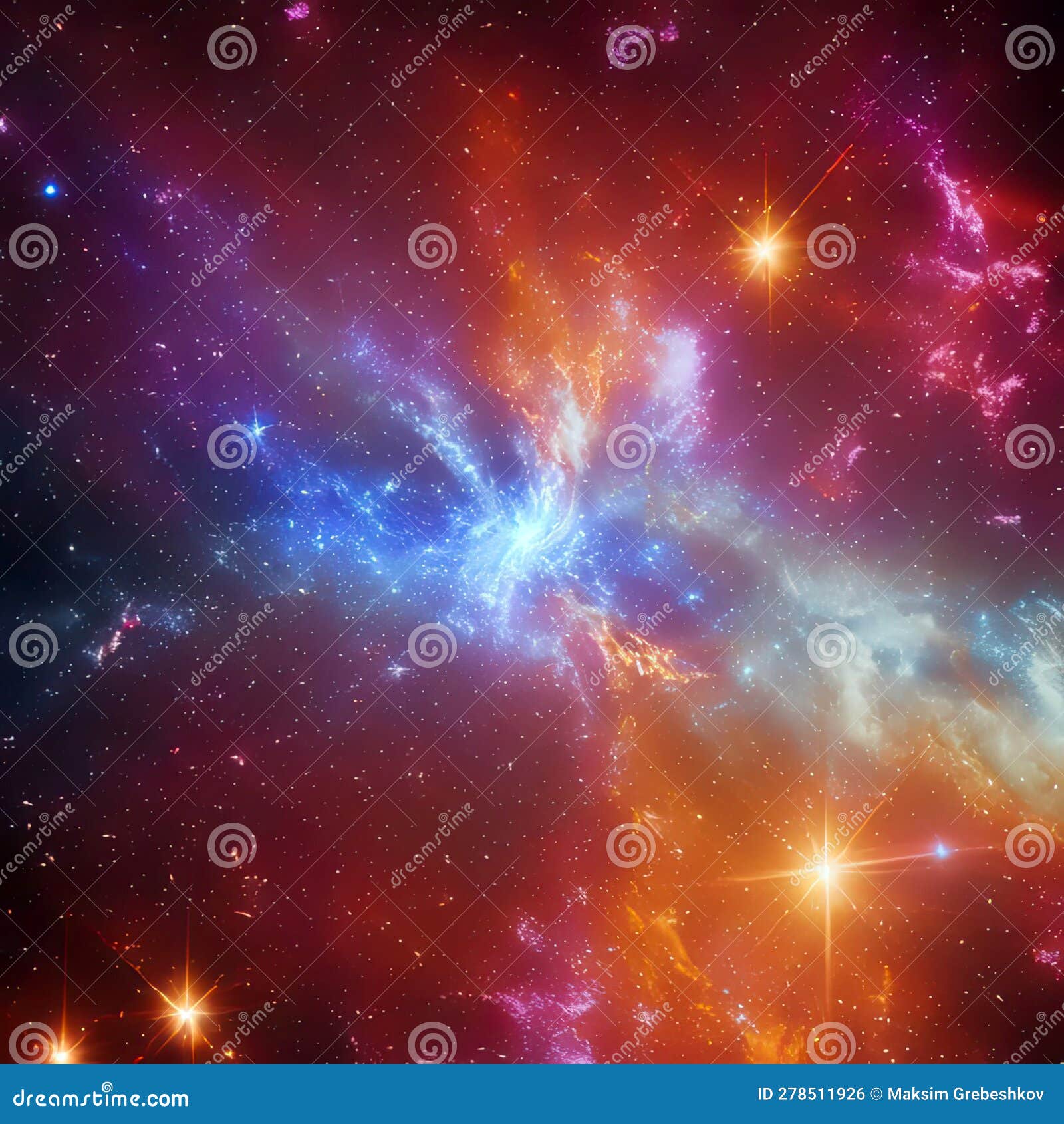 Space Background with Realistic Nebula. Generative AI Stock ...