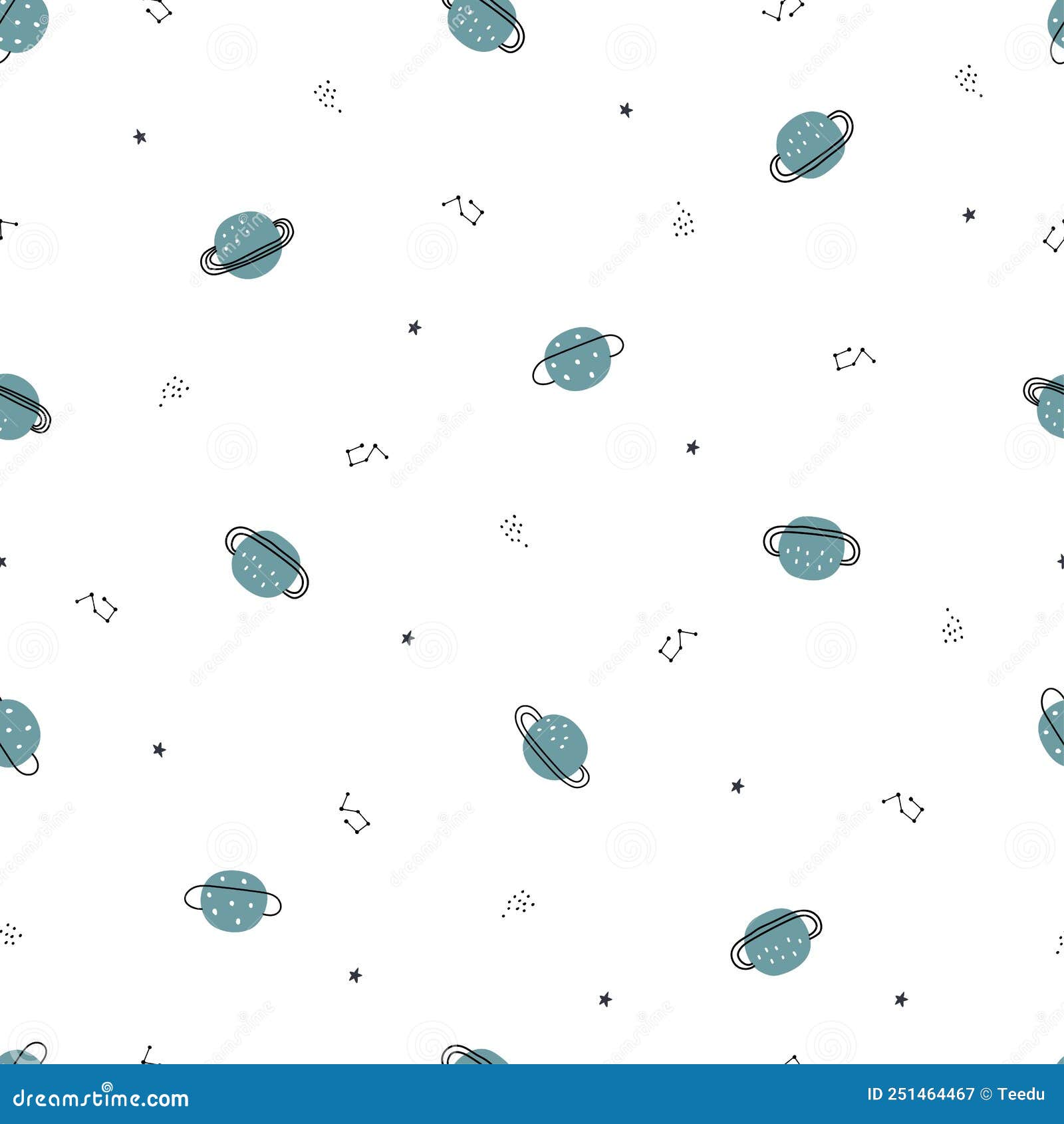Space Background Seamless Pattern for Kids Cartoon Style Design. Use ...