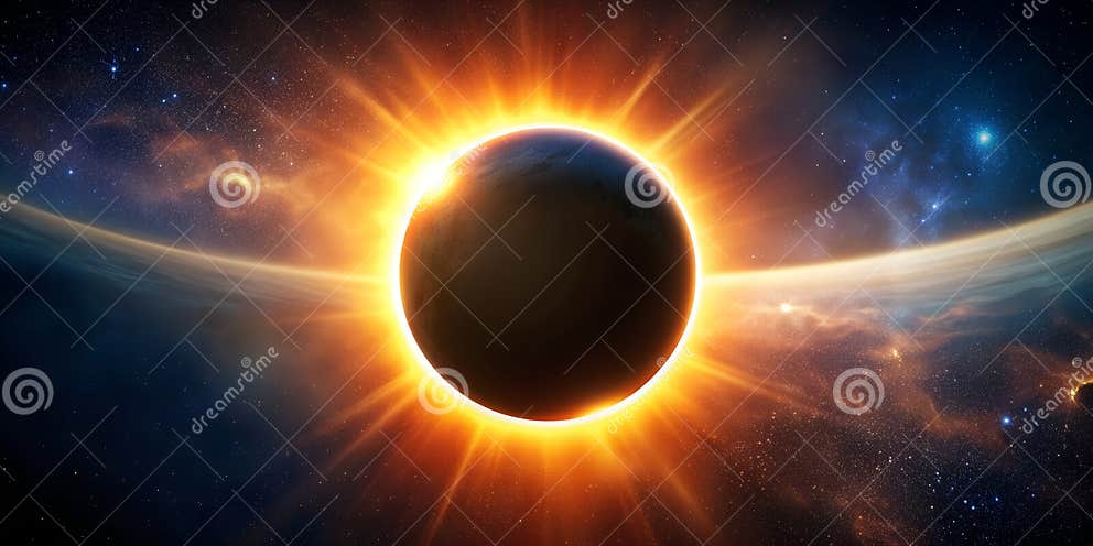 Space Background with Solar Eclipse AI-Created Content Stock Photo ...