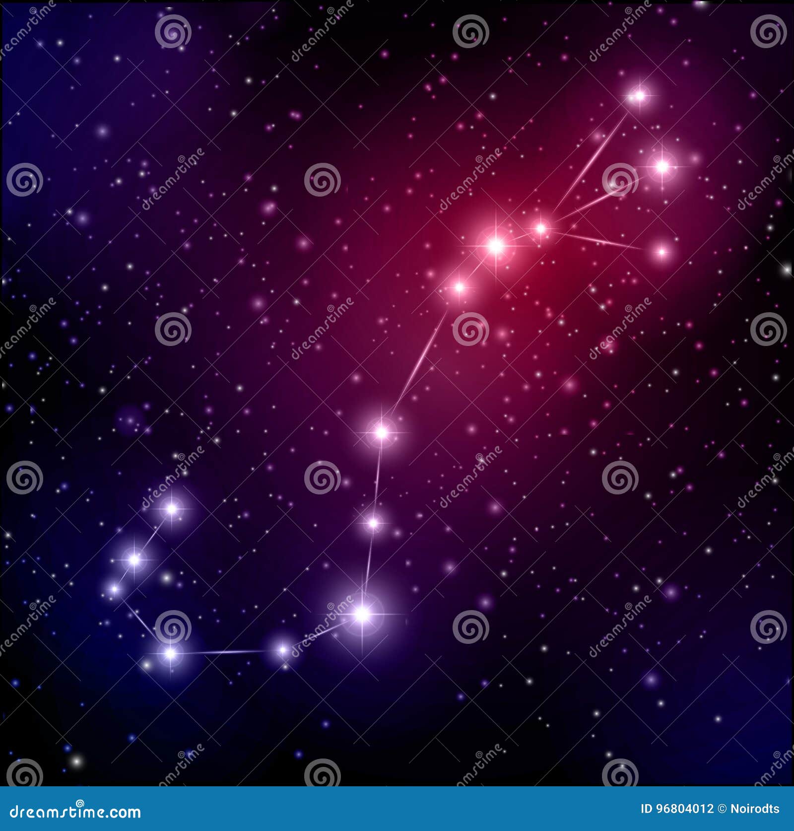 Scorpio Constellation On A Purple Background. Schematic Representation ...