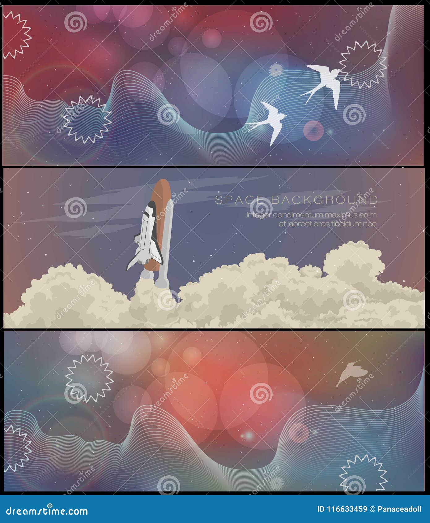 Space Banner for Facebook Poster Vector Design Stock Illustration ...