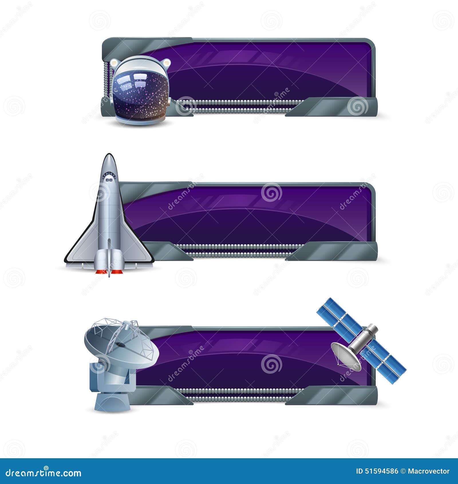 Space Banner Set stock vector. Illustration of banner - 51594586